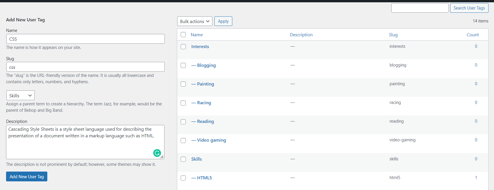 User Tags Setup - Ultimate Member