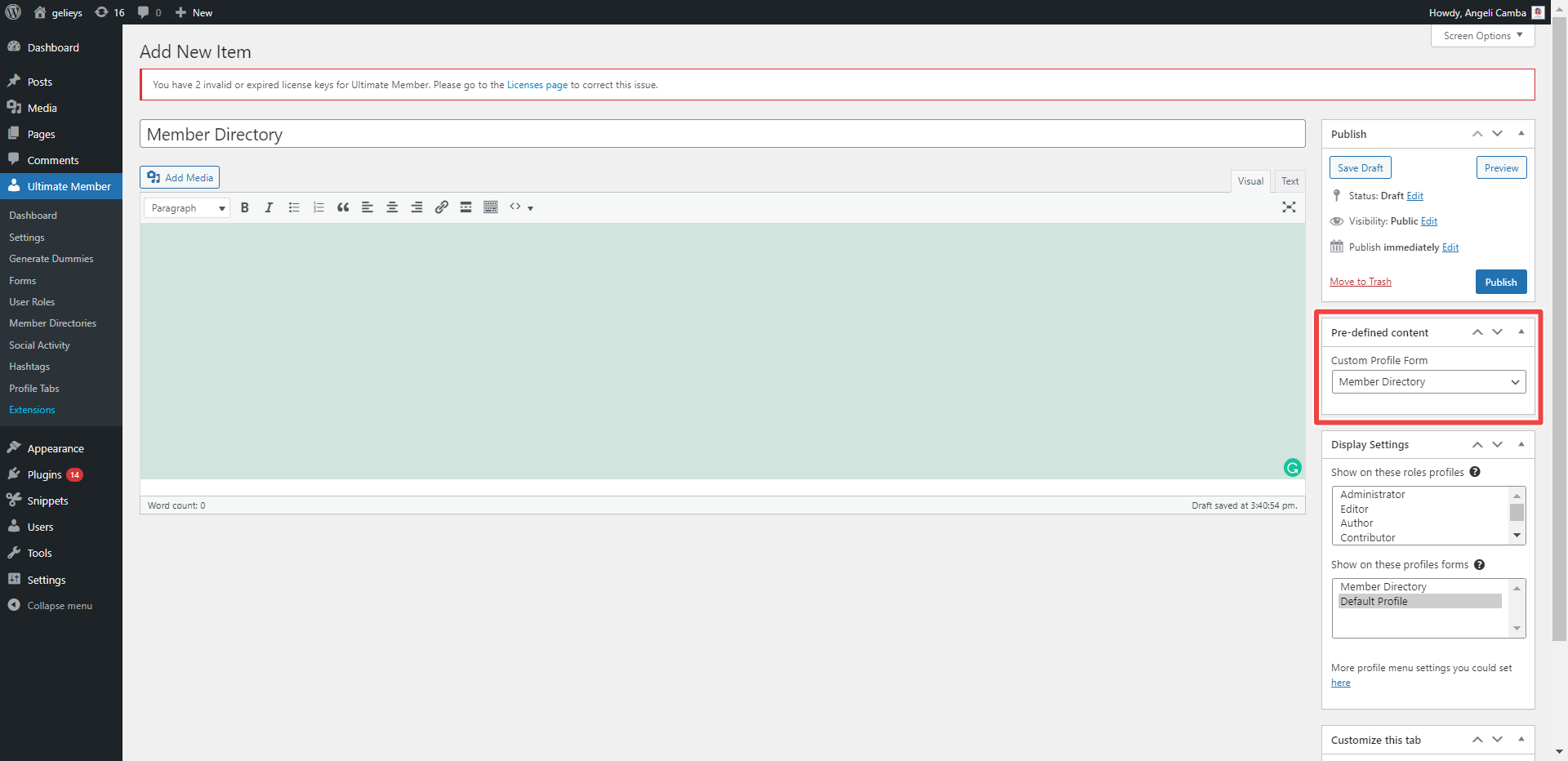 Profile Tab with a Member Directory inside - Ultimate Member