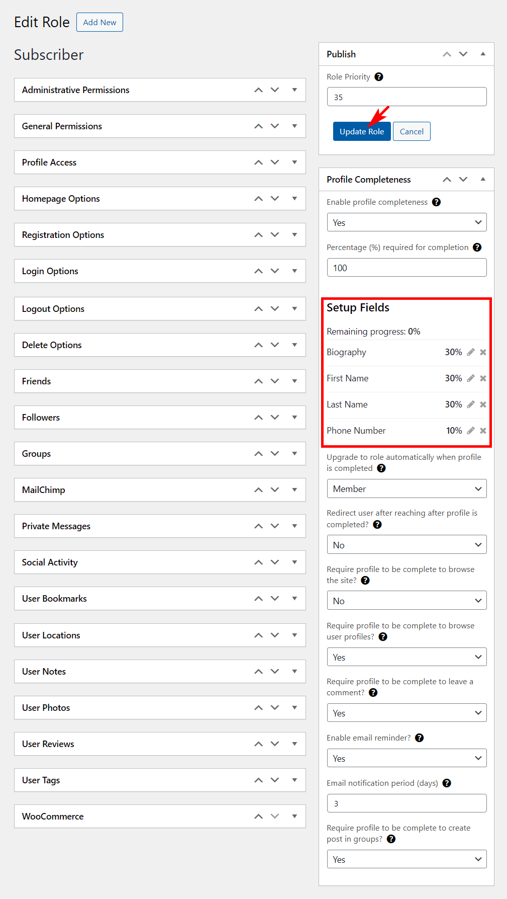 Profile Completeness Setup - Ultimate Member