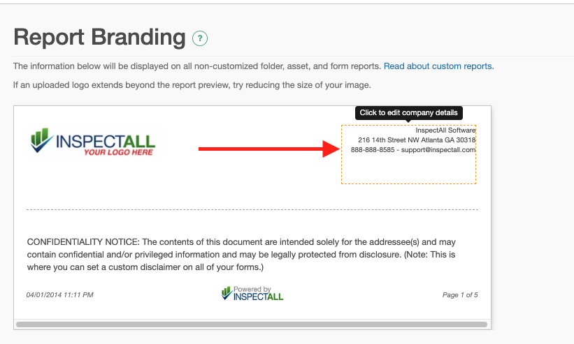 Brand Your Reports - InspectAll Support