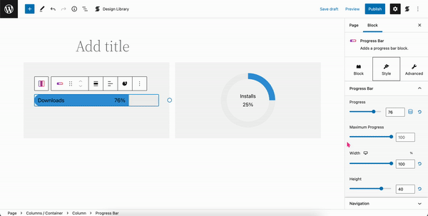How to Use the Progress Bar and Progress Circle Blocks - Stackable