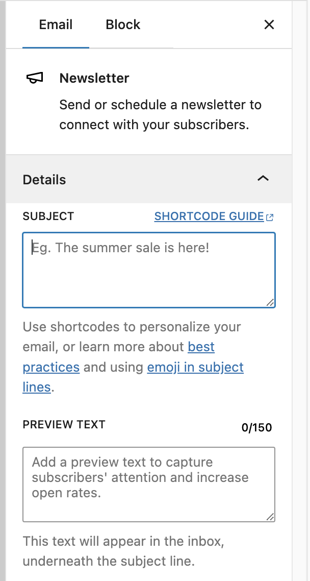 Preview text - MailPoet Knowledge Base