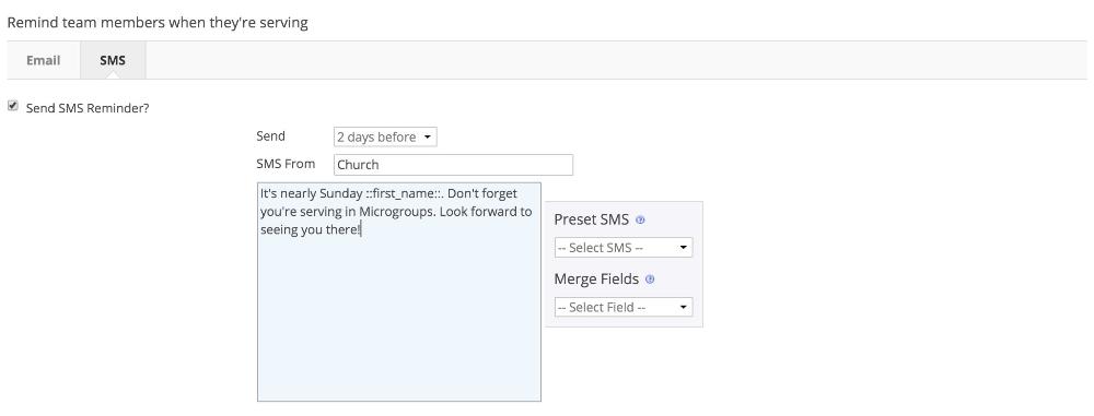 Sending rota reminders - ChurchSuite Support Articles