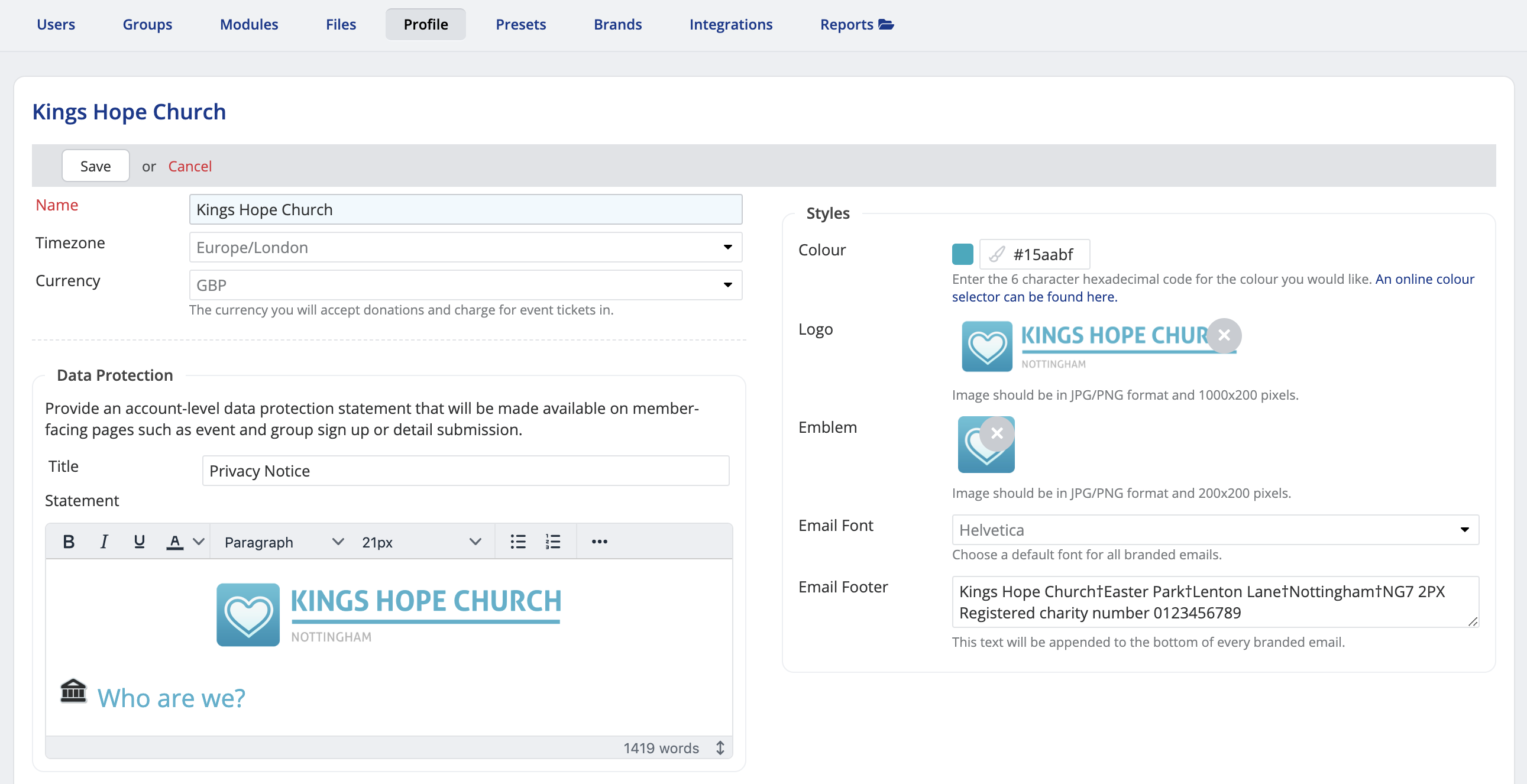 How to personalise the appearance of your ChurchSuite account ...