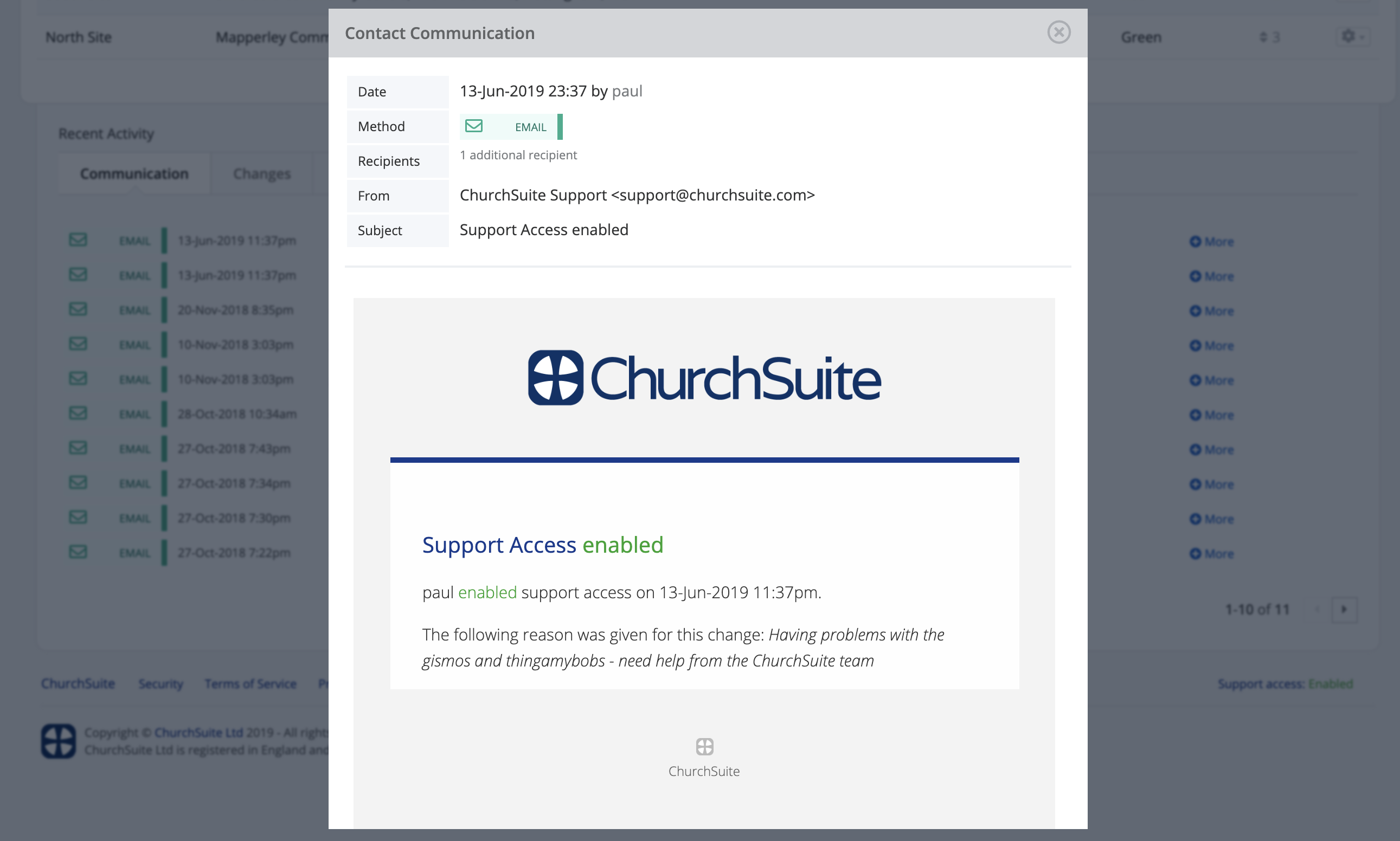 Enabling and disabling ChurchSuite support team access - ChurchSuite ...