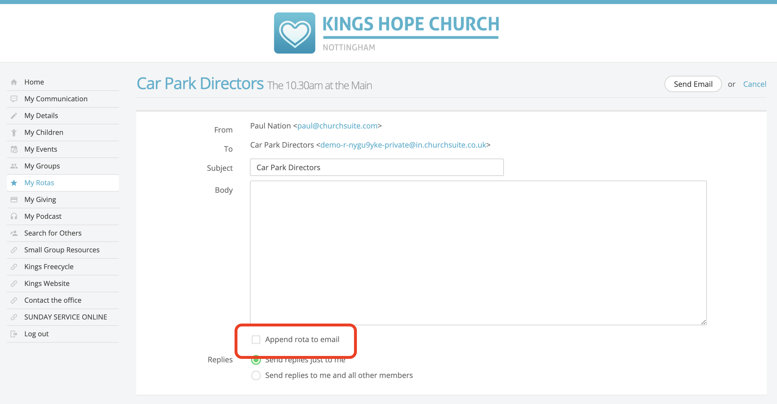 Communicating to individuals and groups - ChurchSuite Support Articles