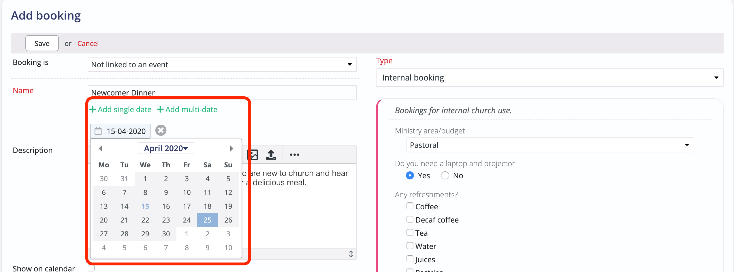 Adding and viewing bookings - ChurchSuite Support Articles