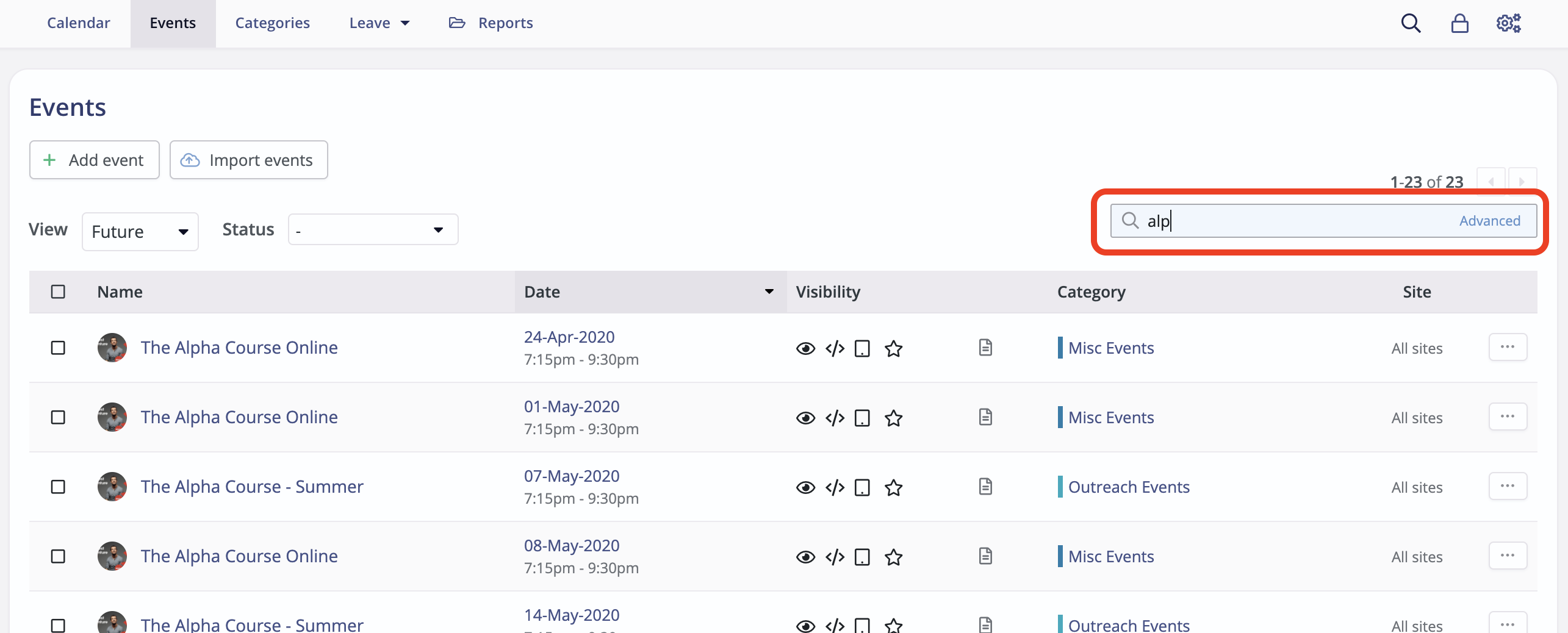 Getting started with the Calendar module - ChurchSuite Support Articles