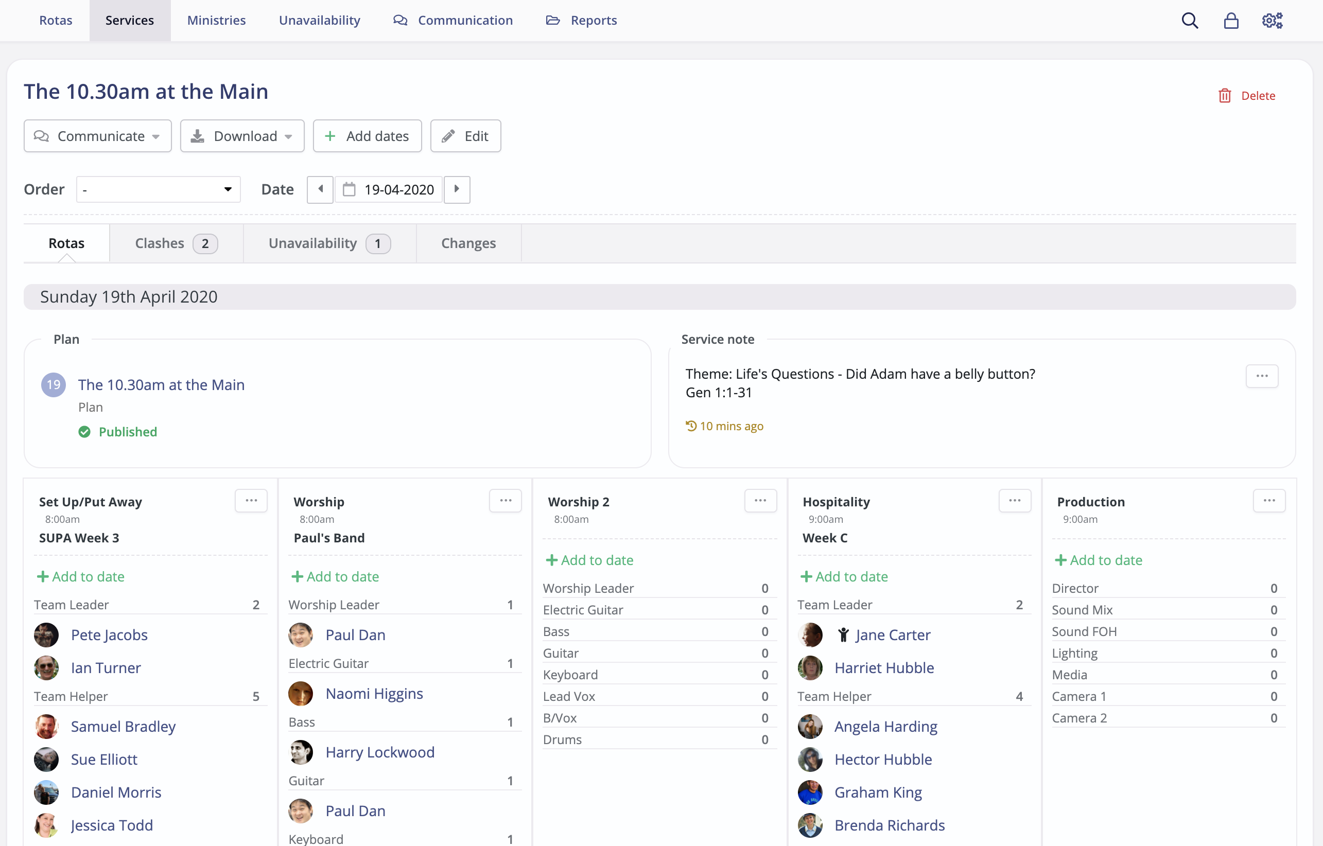 Getting started with the Rotas module - ChurchSuite Support Articles