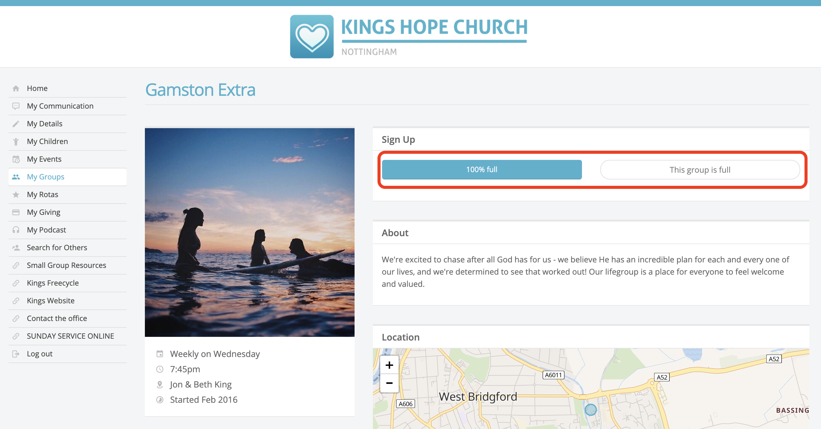 Enabling small group sign up through My ChurchSuite - ChurchSuite ...