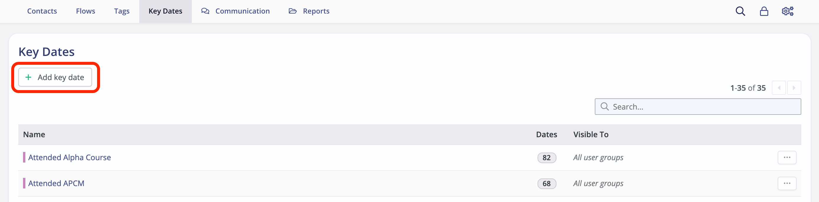 Staying on top of member key dates - ChurchSuite Support Articles