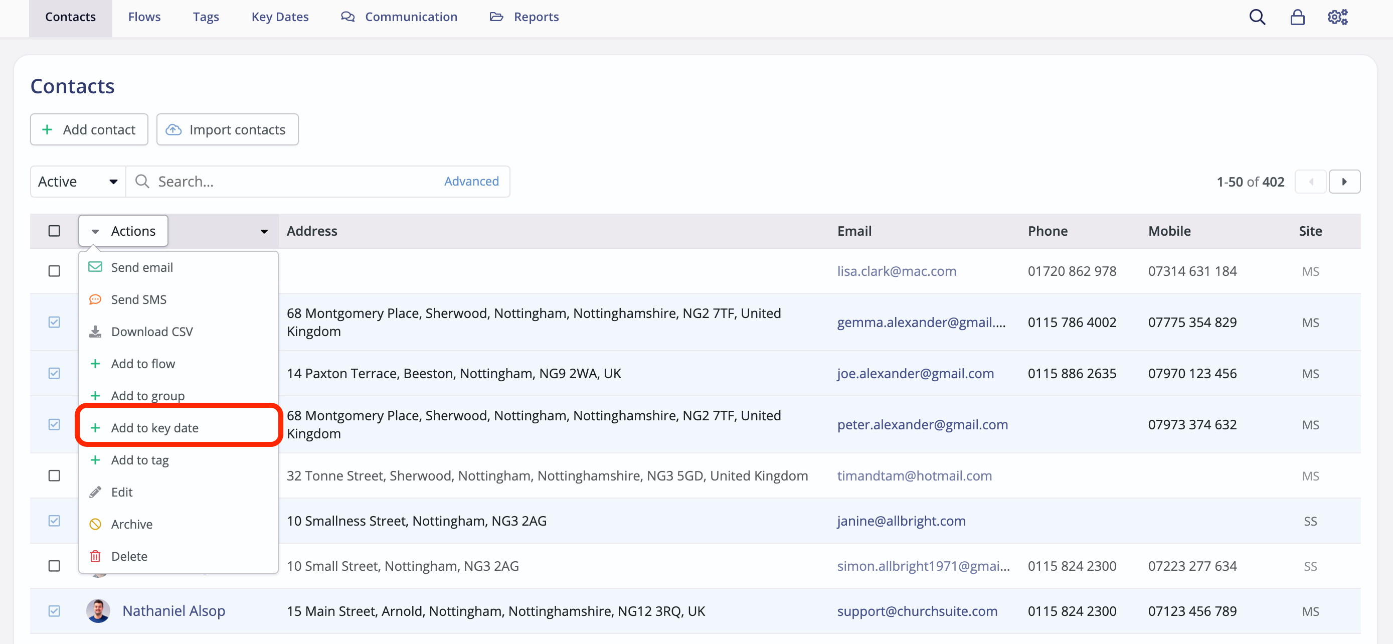 Staying on top of member key dates - ChurchSuite Support Articles