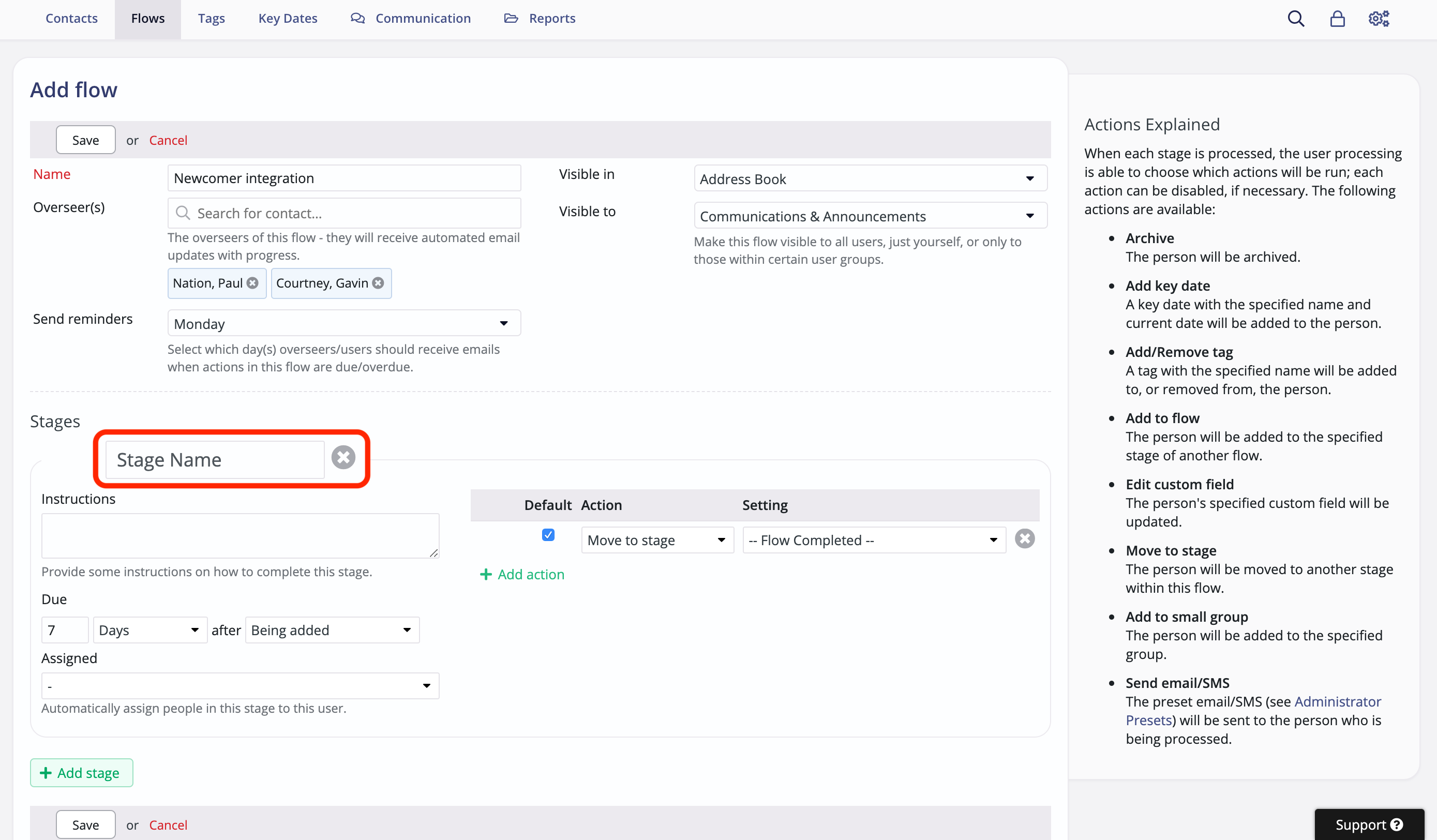 Flows - ChurchSuite Support Articles