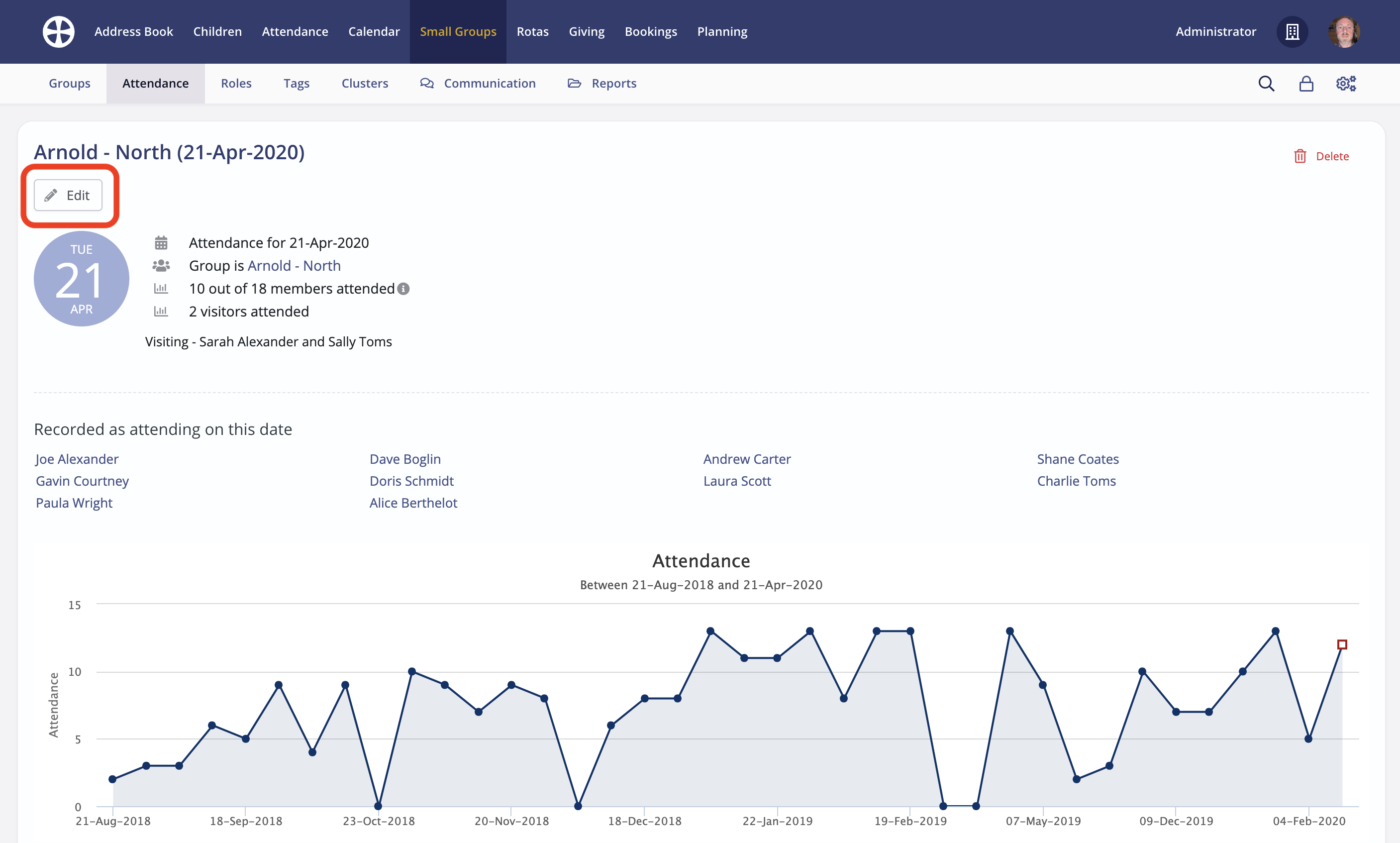Small group attendance - ChurchSuite Support Articles