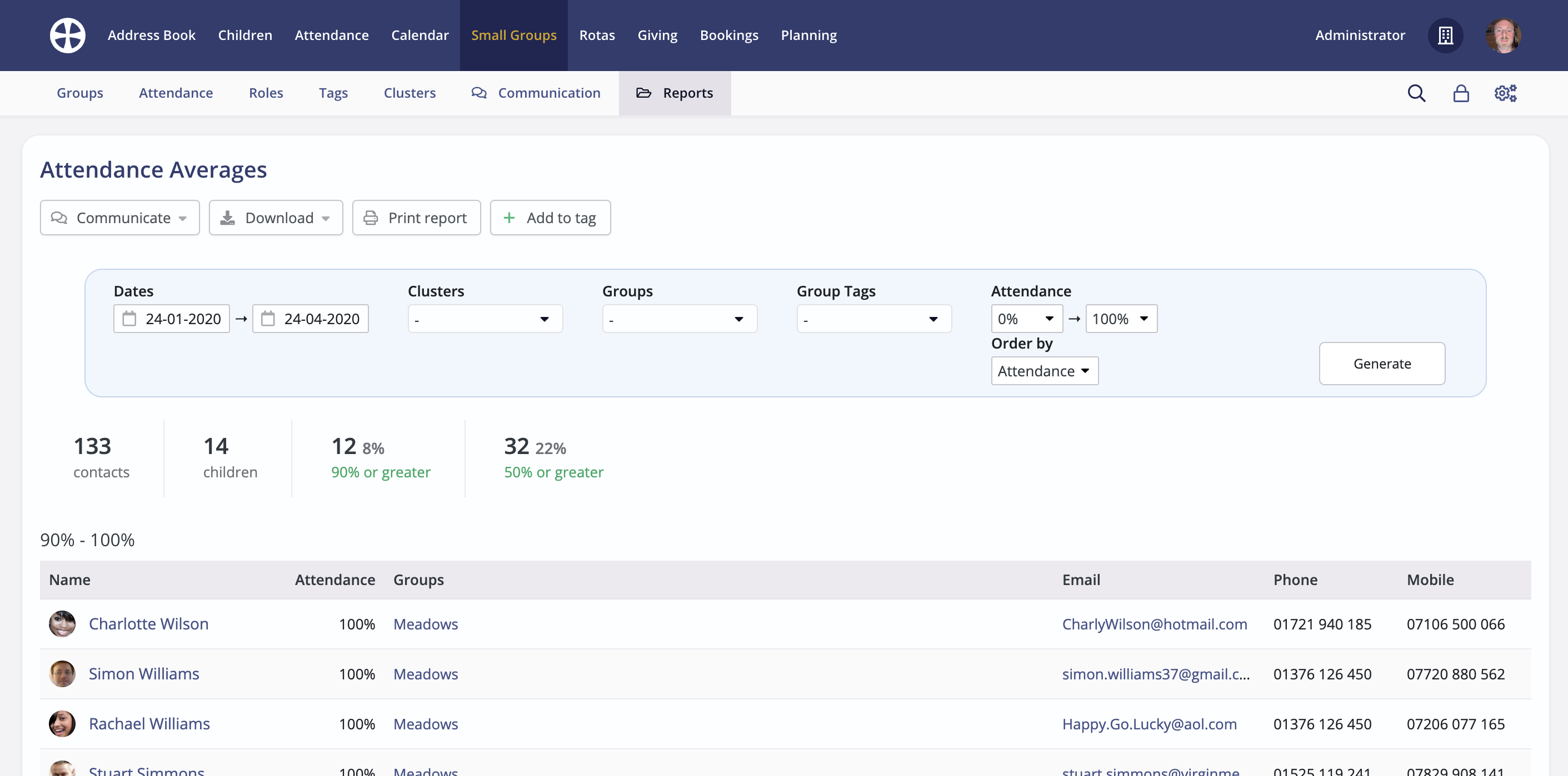Small group attendance - ChurchSuite Support Articles