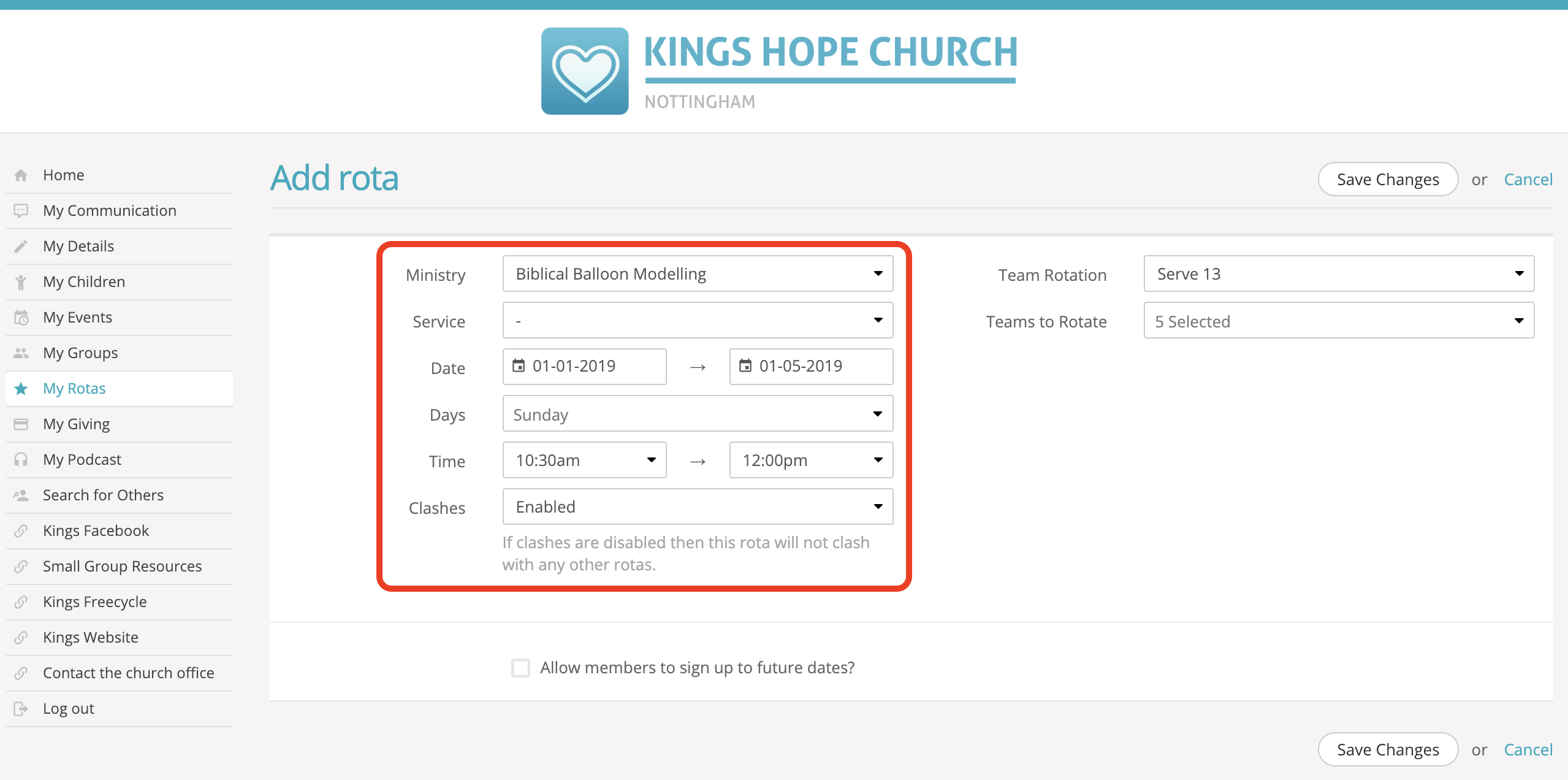 Working with rotas in My ChurchSuite - ChurchSuite Support Articles