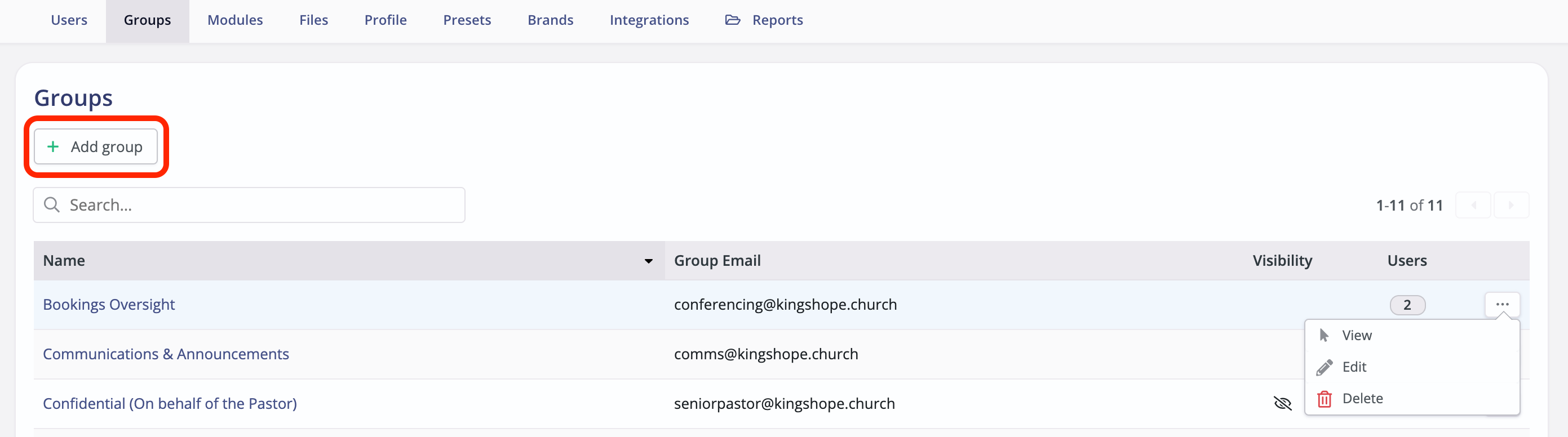 Restricting Visibility With User Groups Churchsuite Support Articles 