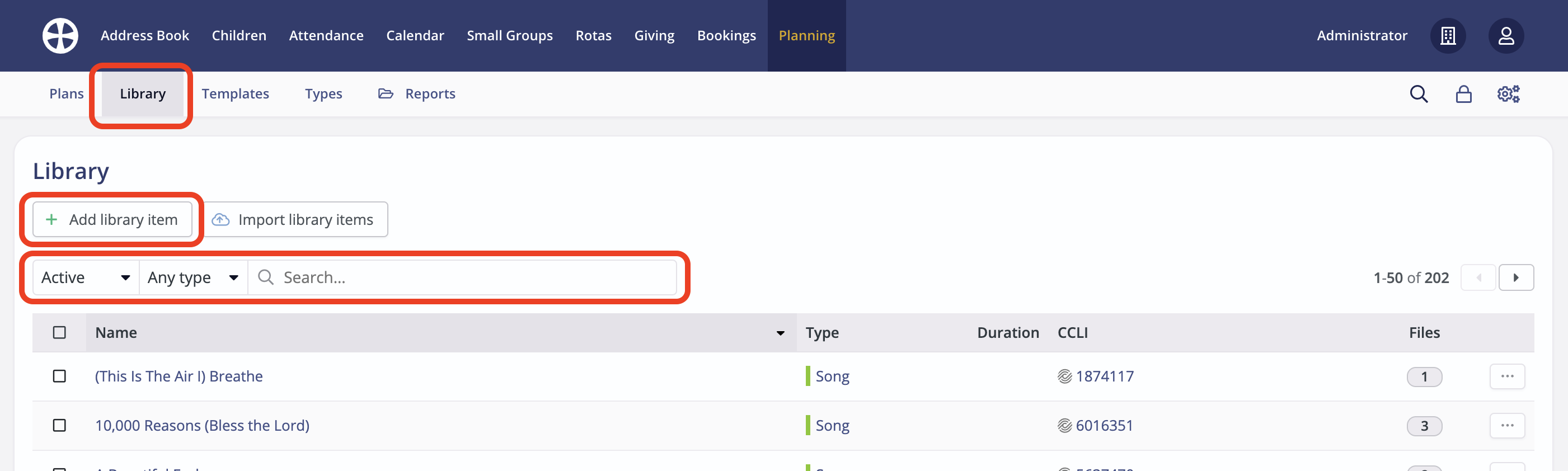Adding library items - ChurchSuite Support Articles