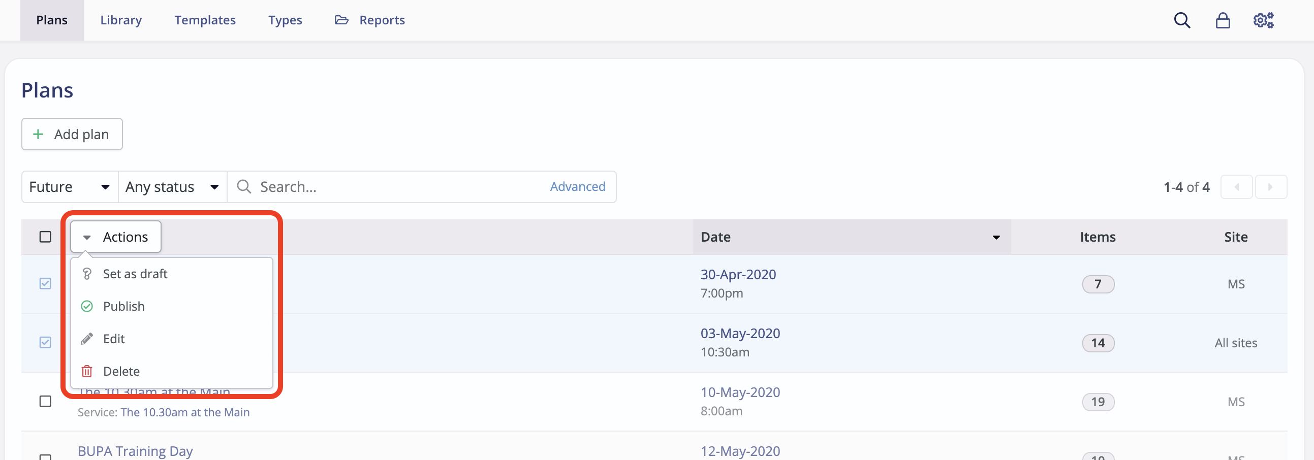 Working with plan pages - ChurchSuite Support Articles