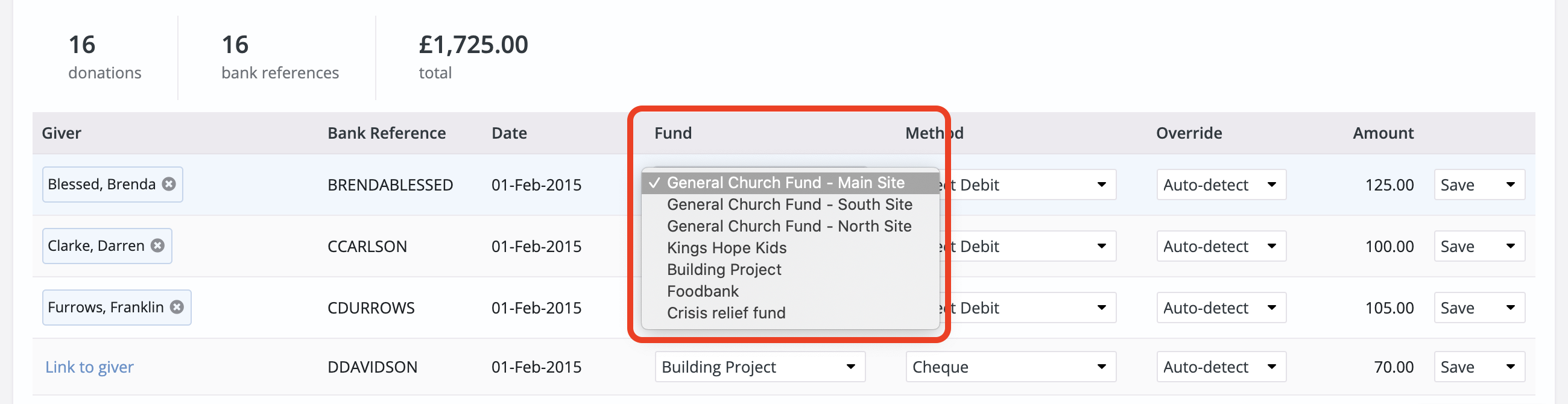 Adding or importing donations - ChurchSuite Support Articles