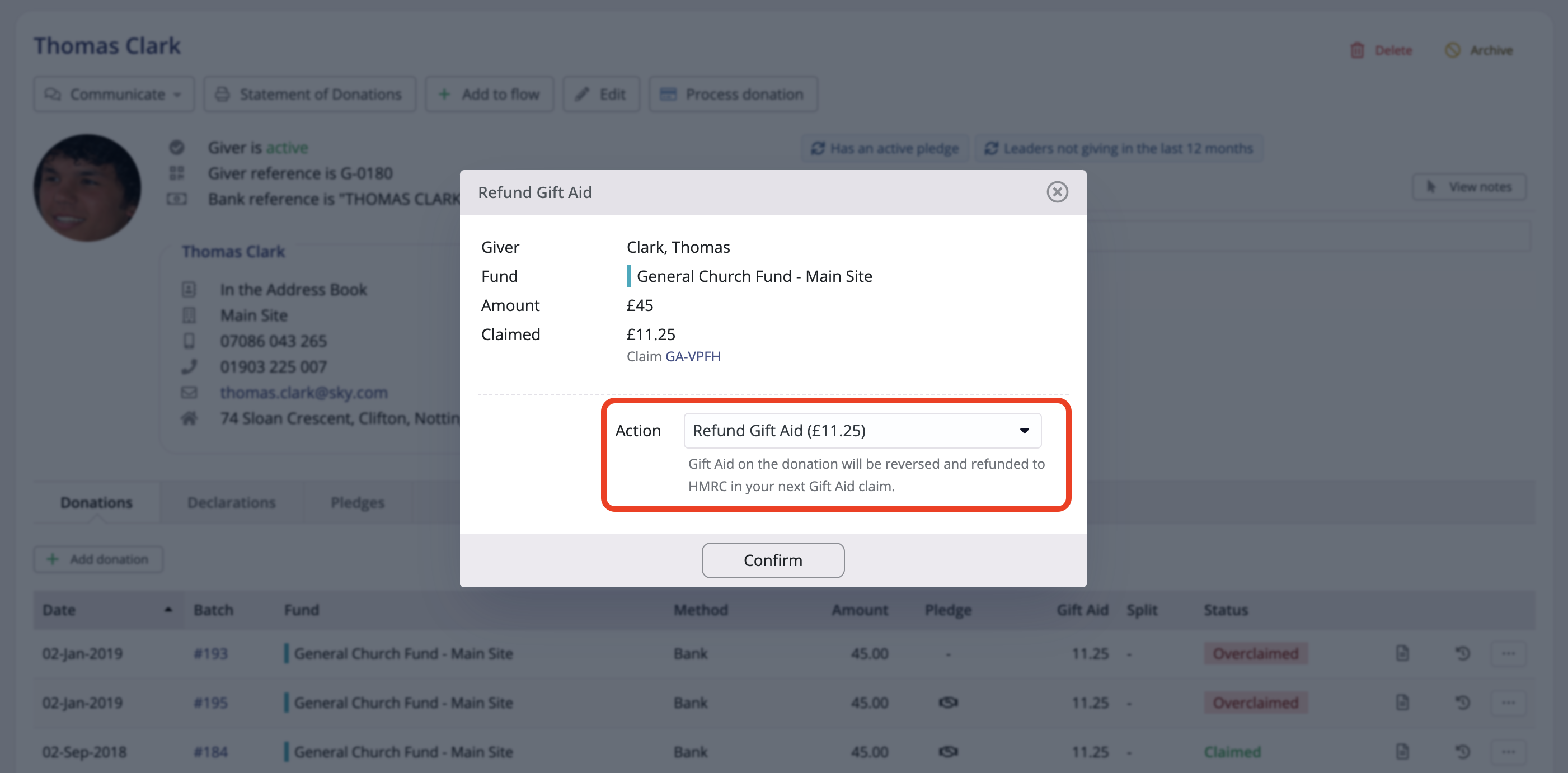 Handling Gift Aid overclaims and refunds (UK only) - ChurchSuite ...