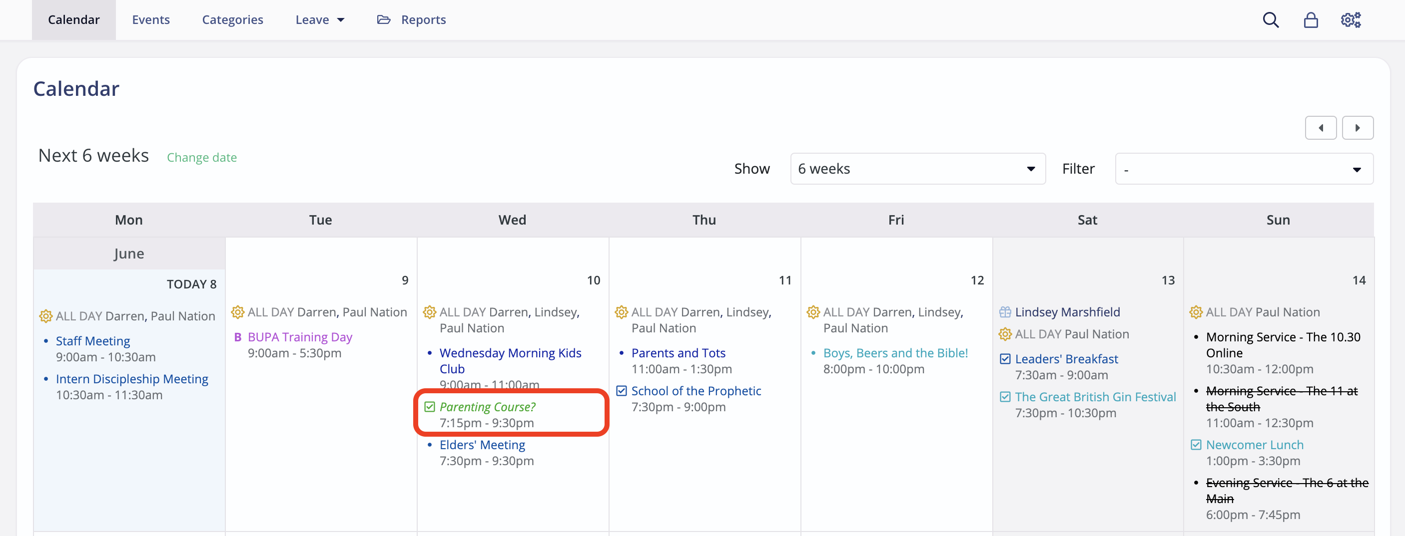 Managing event visibility and status - ChurchSuite Support Articles