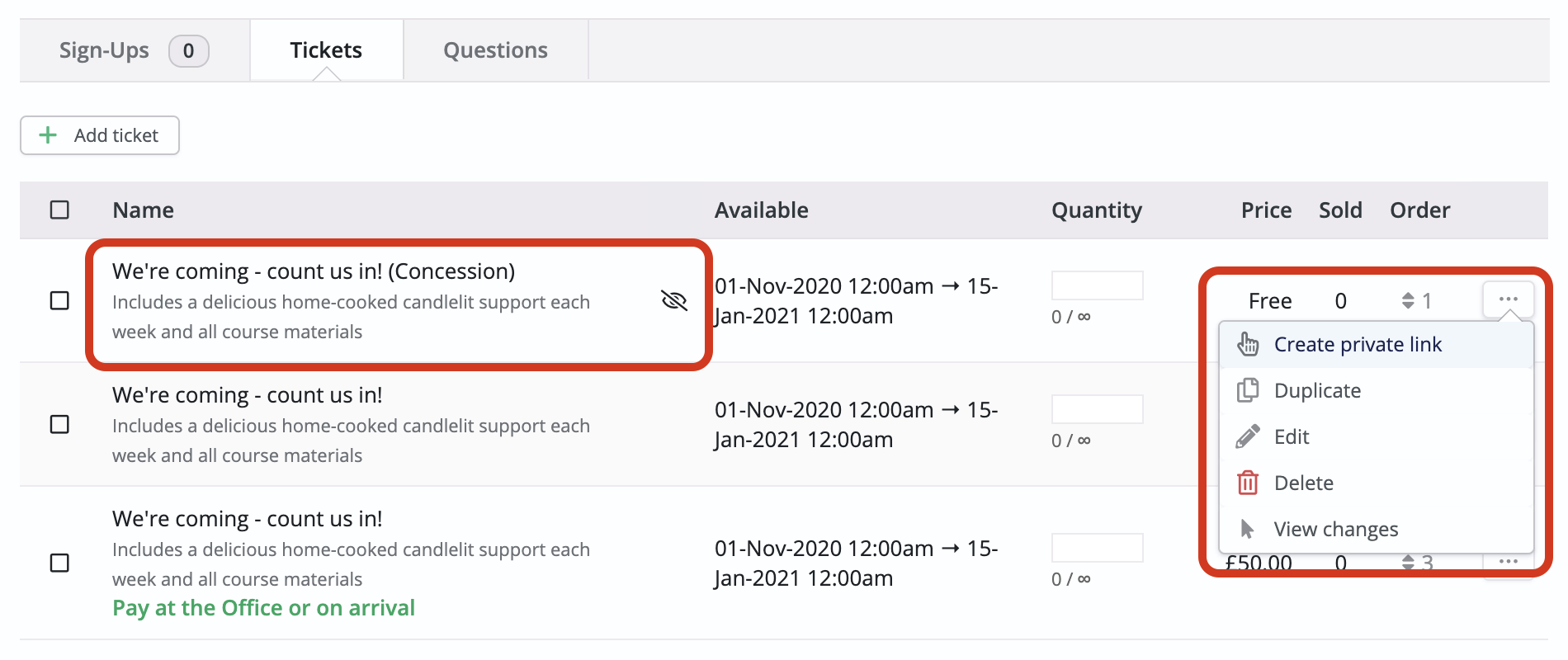 Adding tickets to an event - ChurchSuite Support Articles