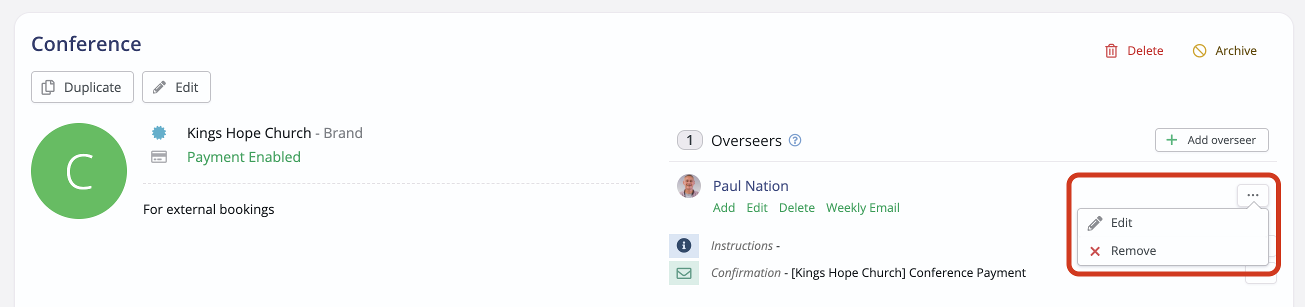 Adding booking types and resources - ChurchSuite Support Articles