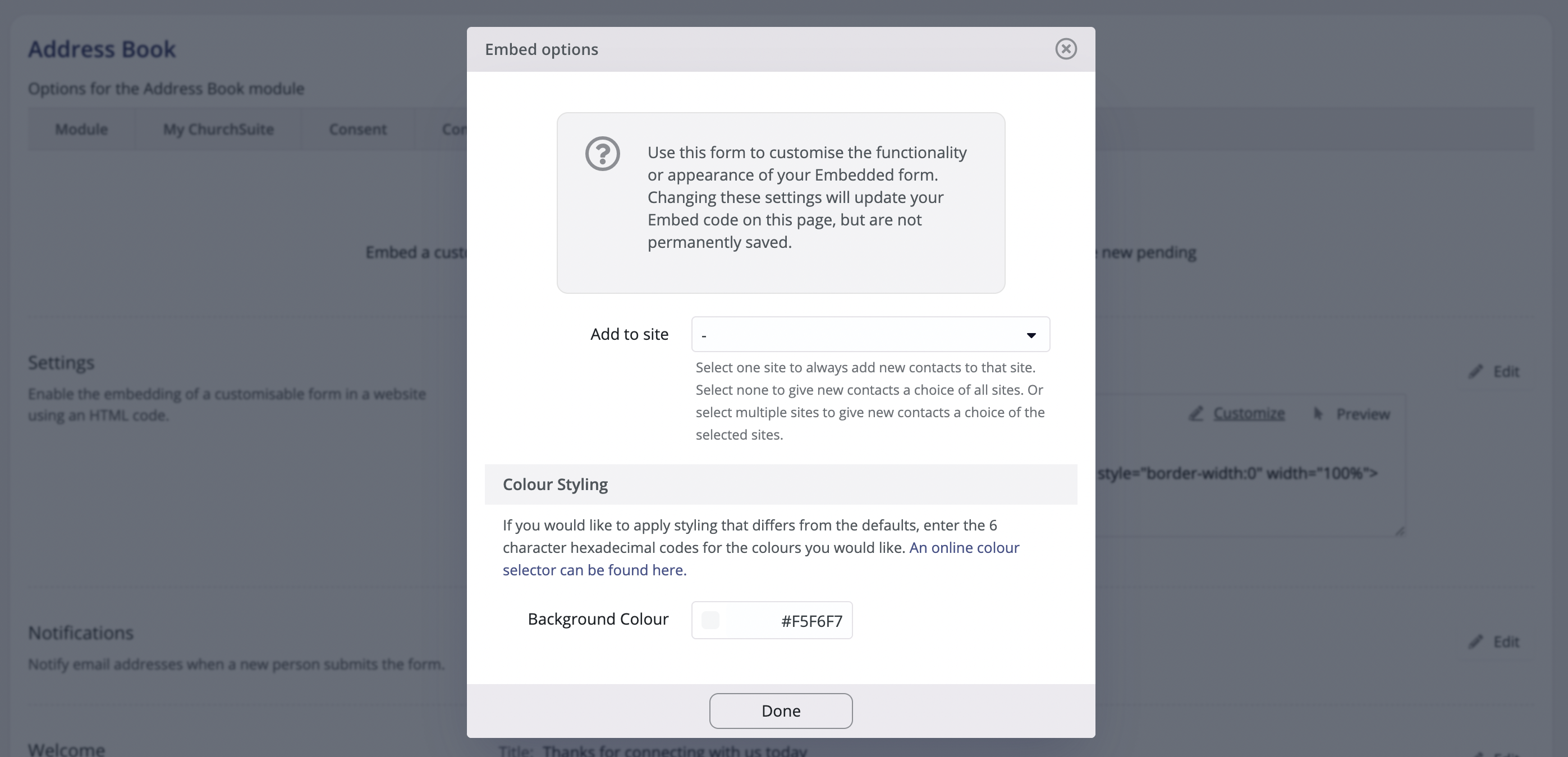 Embed a newcomer connect form on your website - ChurchSuite Support ...