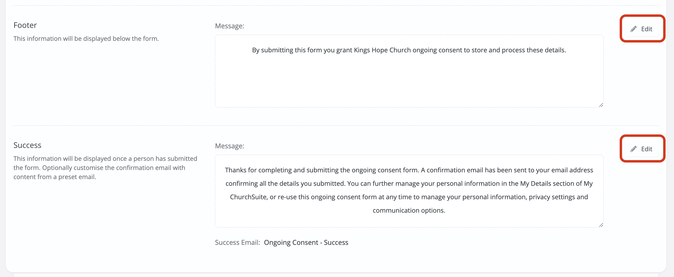 Ongoing consent - ChurchSuite Support Articles
