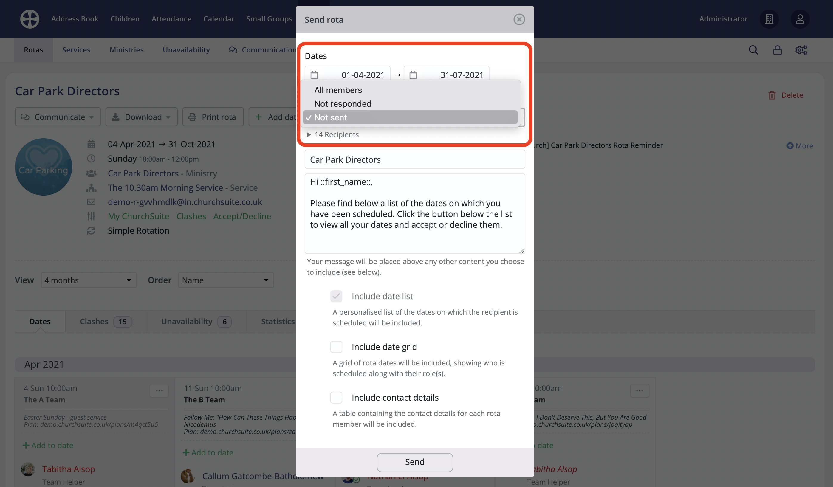 Rota accept/decline - ChurchSuite Support Articles