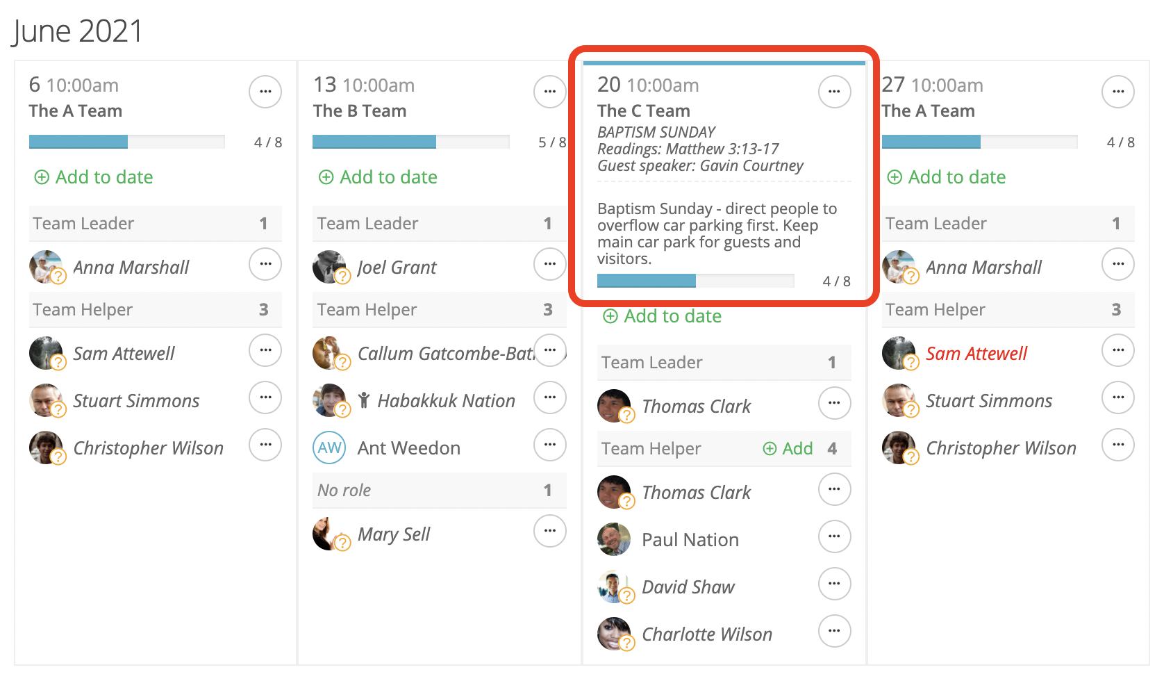 Working with rotas in My ChurchSuite - ChurchSuite Support Articles