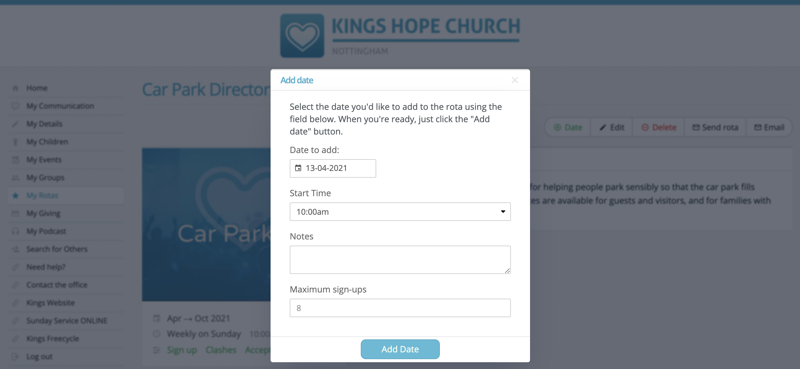 Working with rotas in My ChurchSuite - ChurchSuite Support Articles