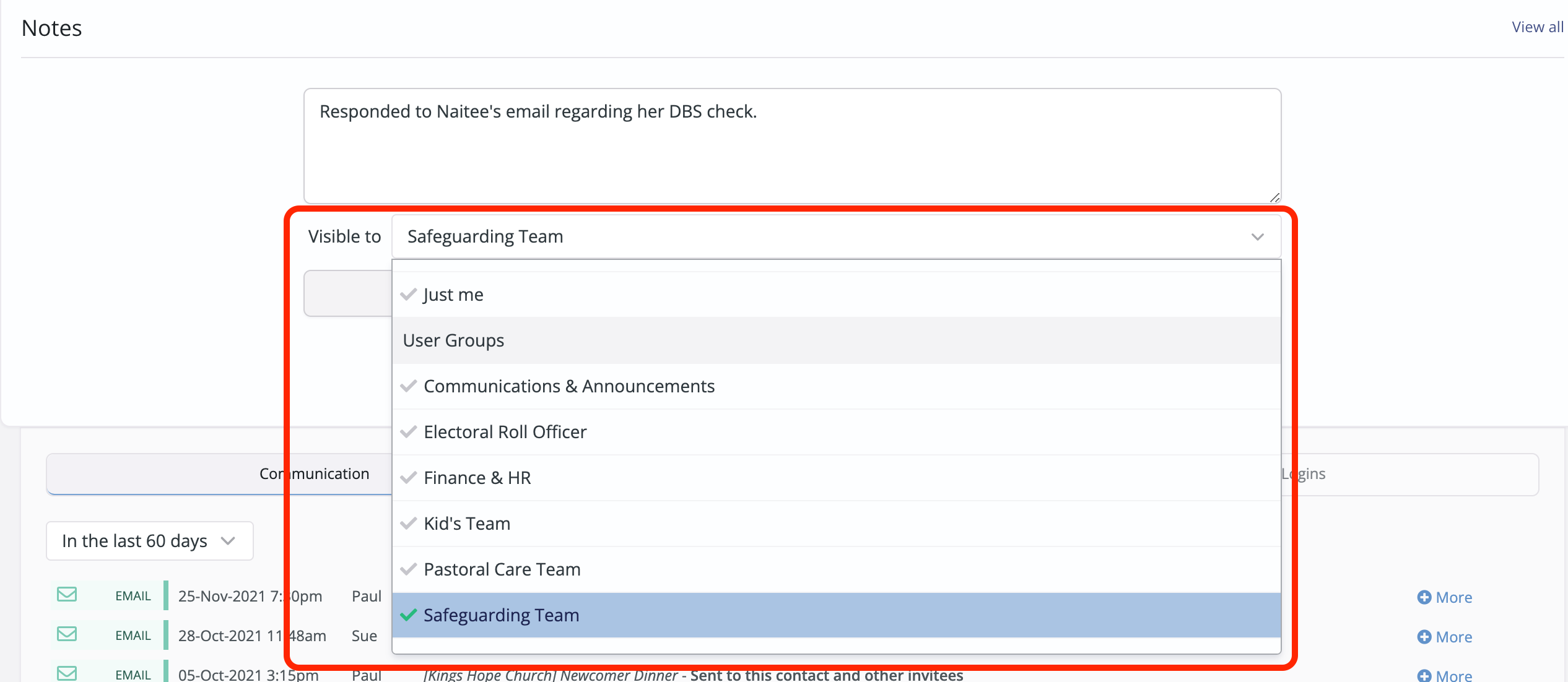 Restricting Visibility With User Groups Churchsuite Support Articles