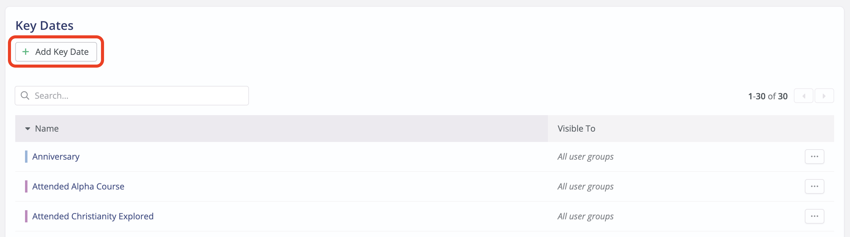 Staying on top of member key dates - ChurchSuite Support Articles