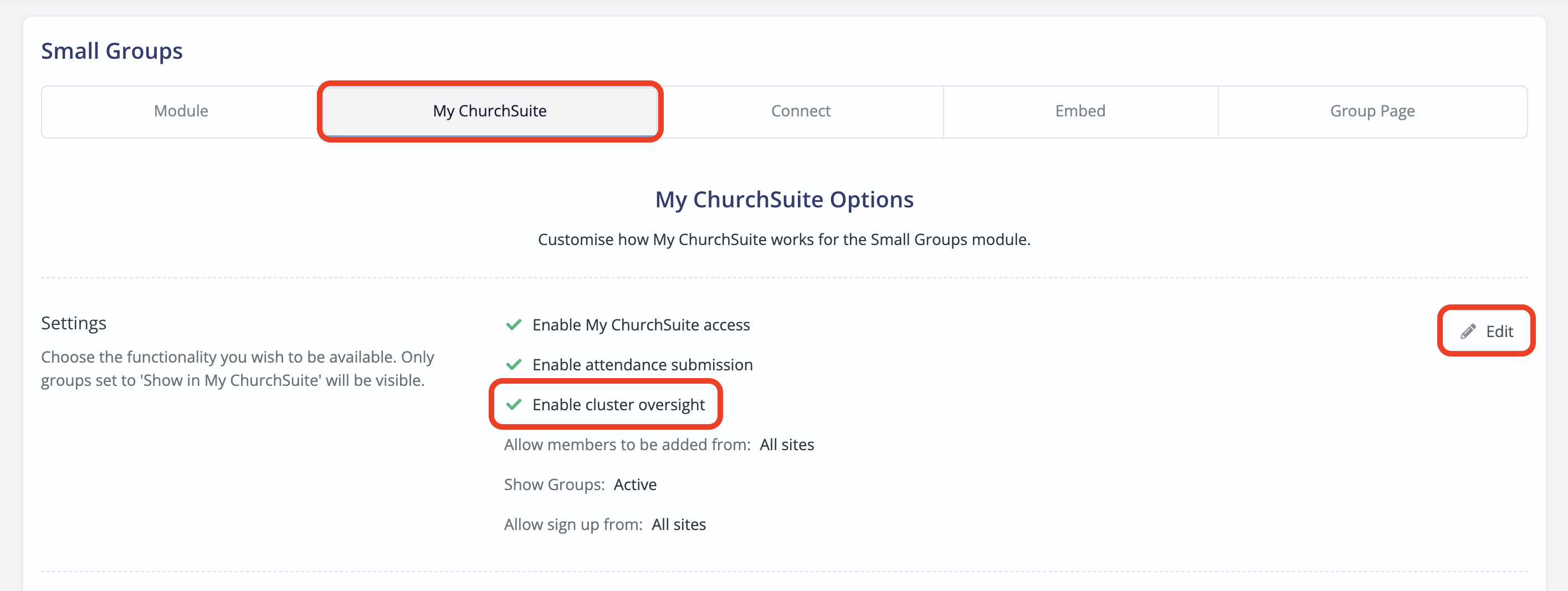 Managing small group oversight with clusters - ChurchSuite Support Articles