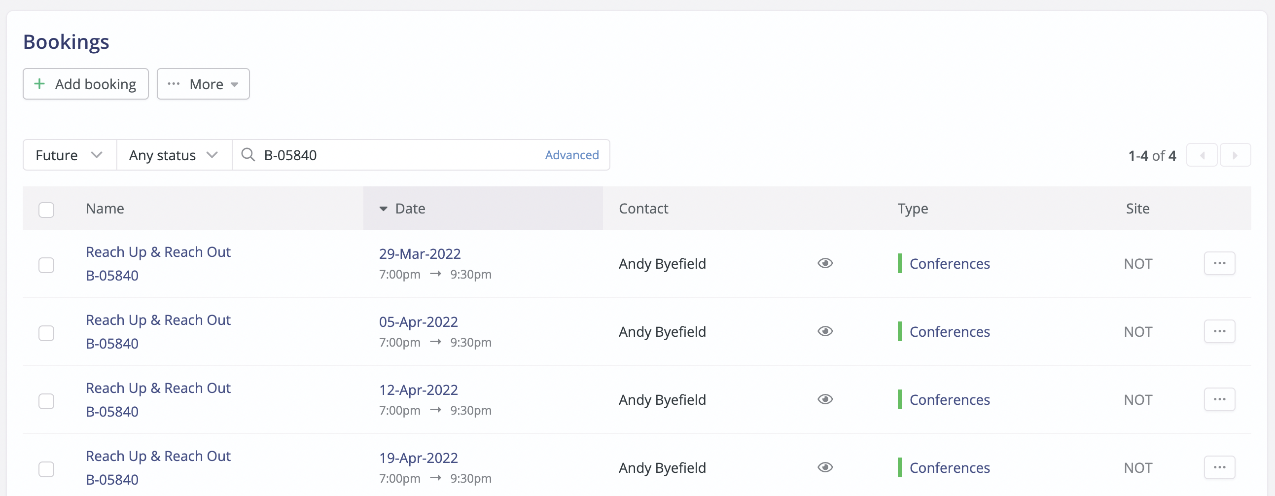 Adding and viewing bookings - ChurchSuite Support Articles