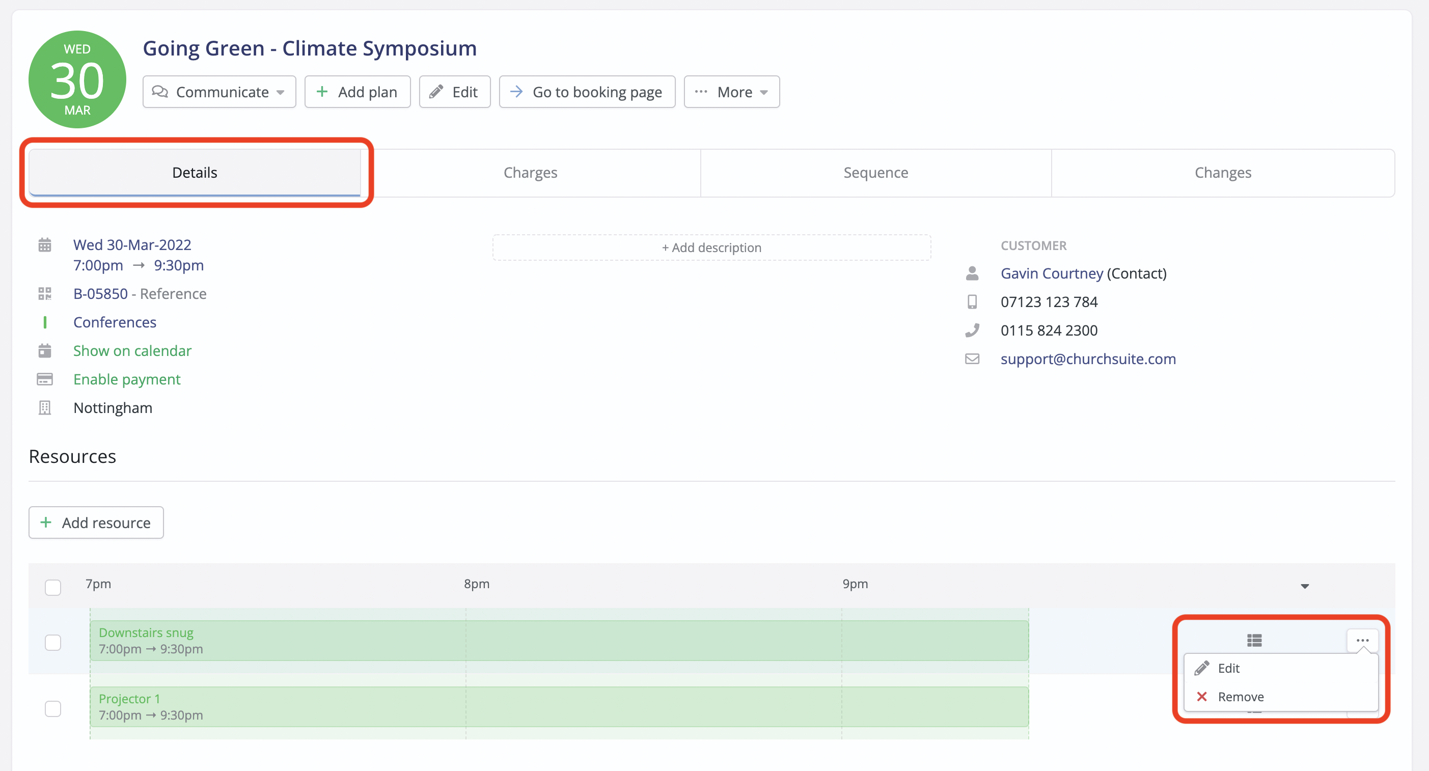 Booking sequences - ChurchSuite Support Articles