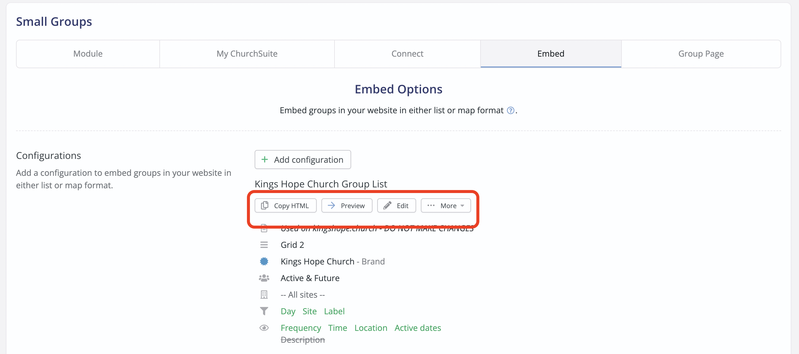 Embed small group lists and maps in your website - ChurchSuite Support ...
