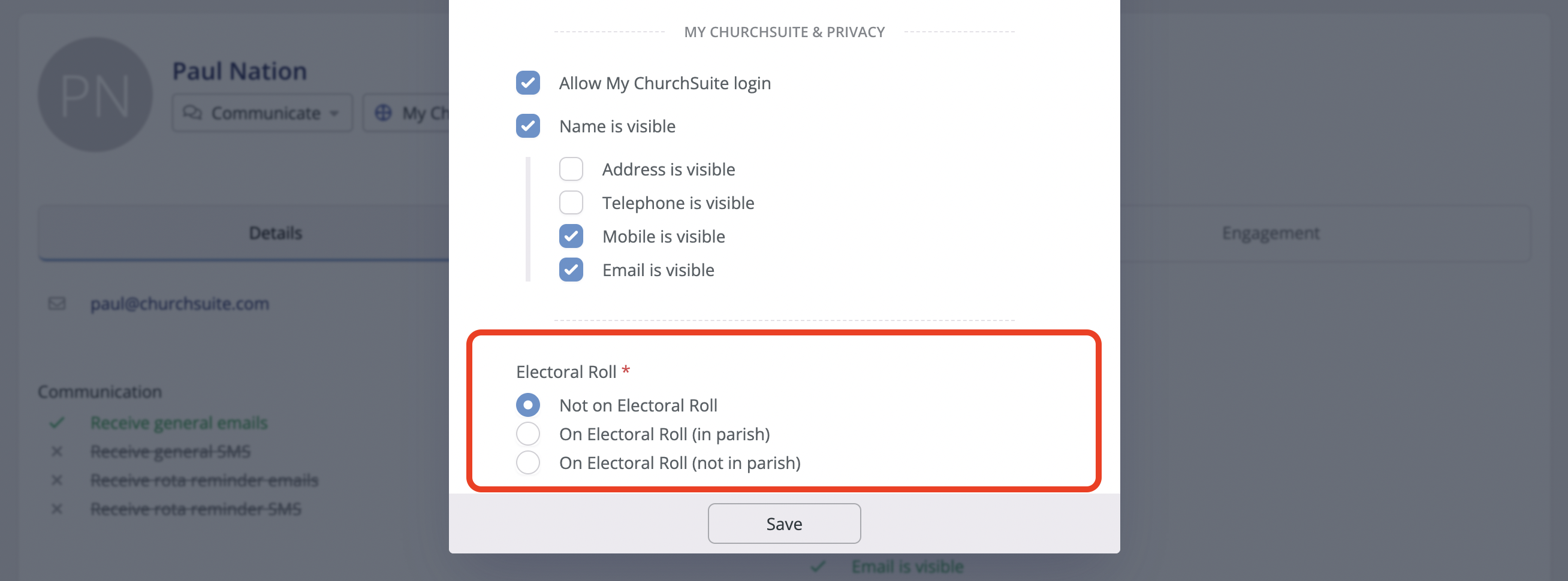 Case Study: Managing your electoral roll - ChurchSuite Support Articles