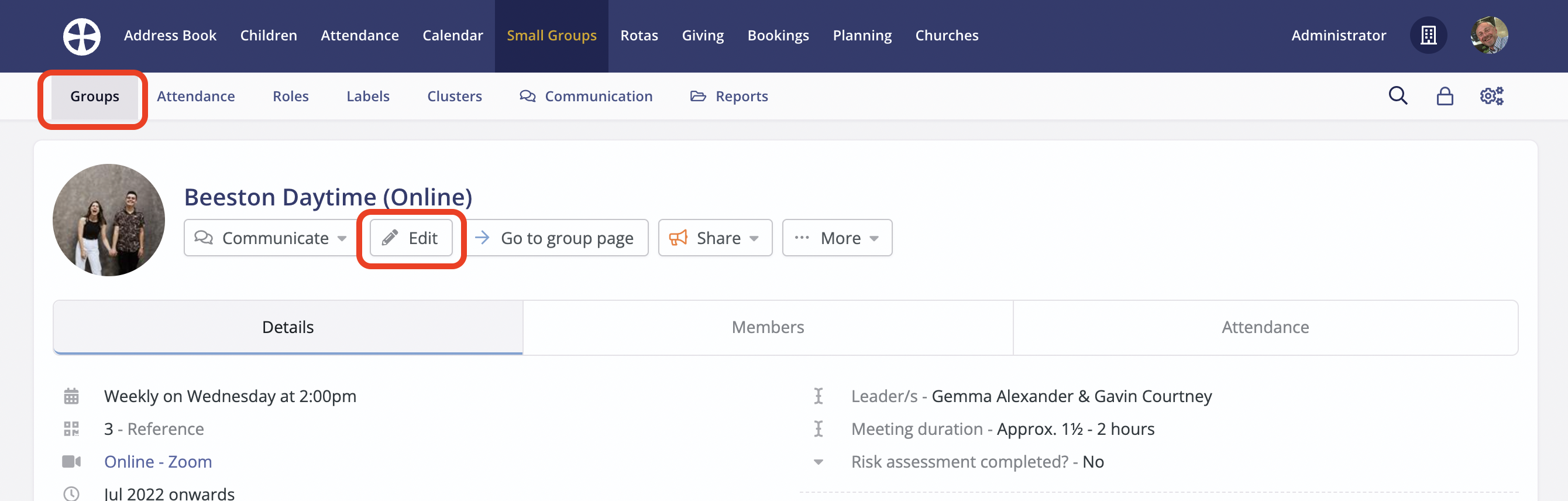 Enabling small group sign up through Embed - ChurchSuite Support Articles