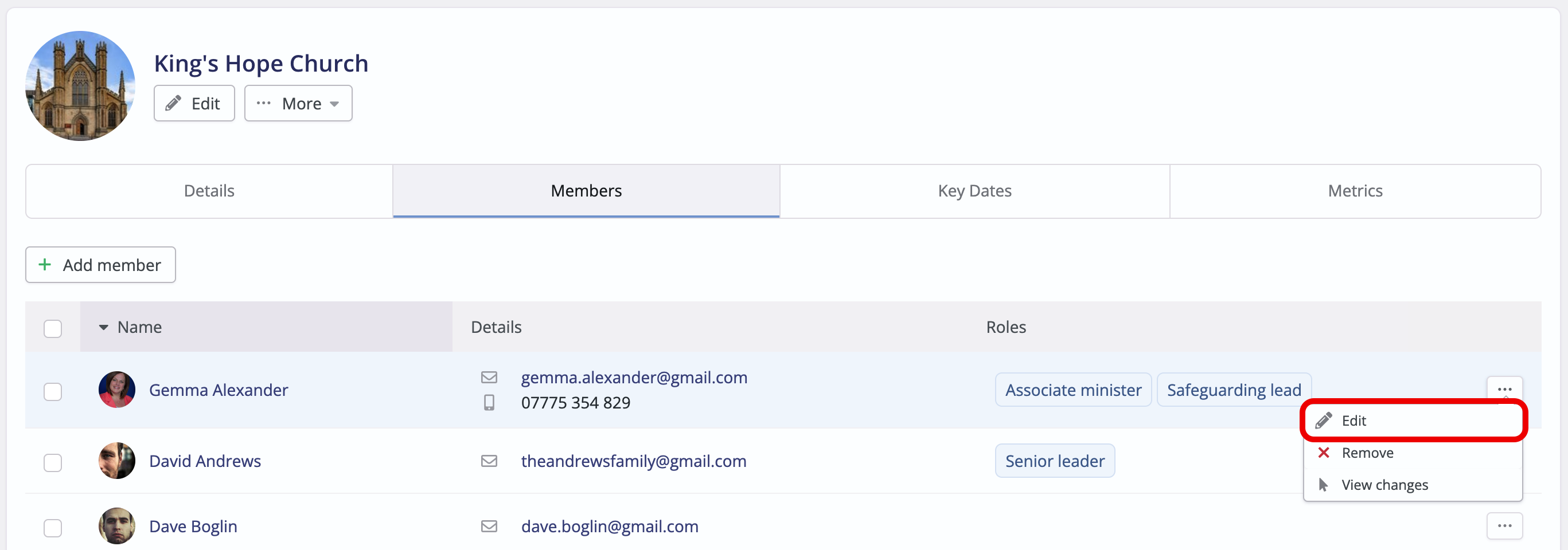 Assigning roles to organisation members - ChurchSuite Support Articles