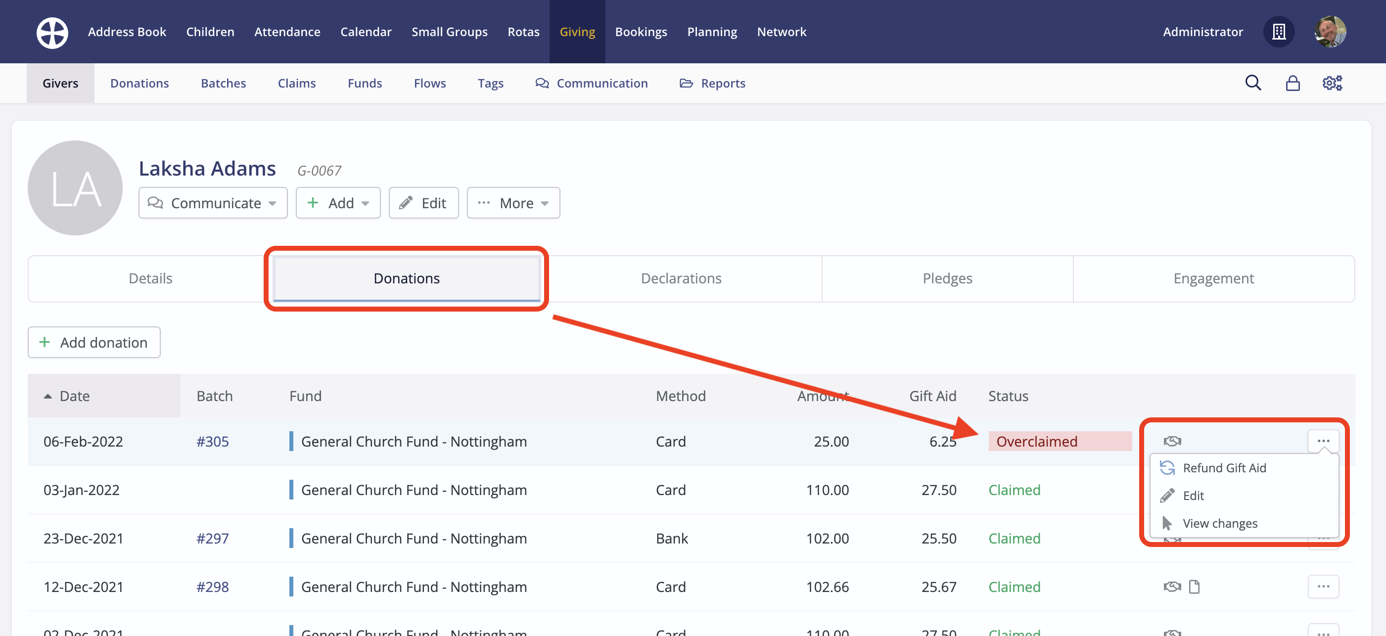 Handling Gift Aid overclaims and refunds (UK only) - ChurchSuite ...