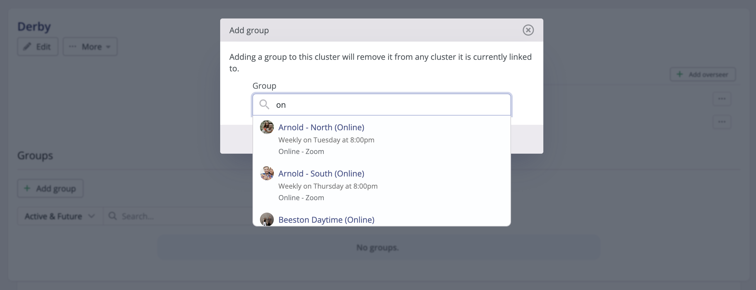 Managing small group oversight with clusters - ChurchSuite Support Articles