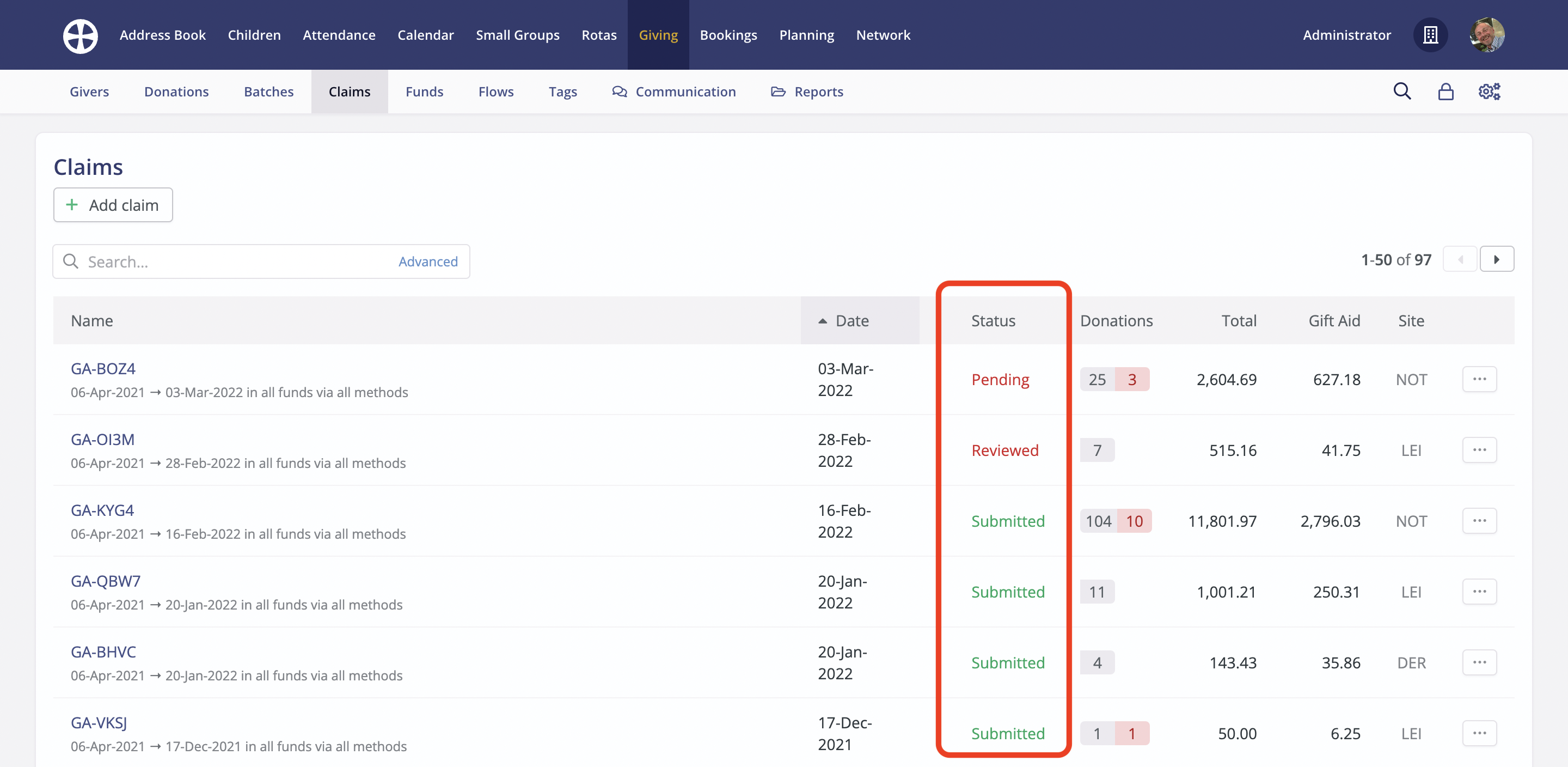 Reclaiming Gift Aid through ChurchSuite (UK only) - ChurchSuite Support ...