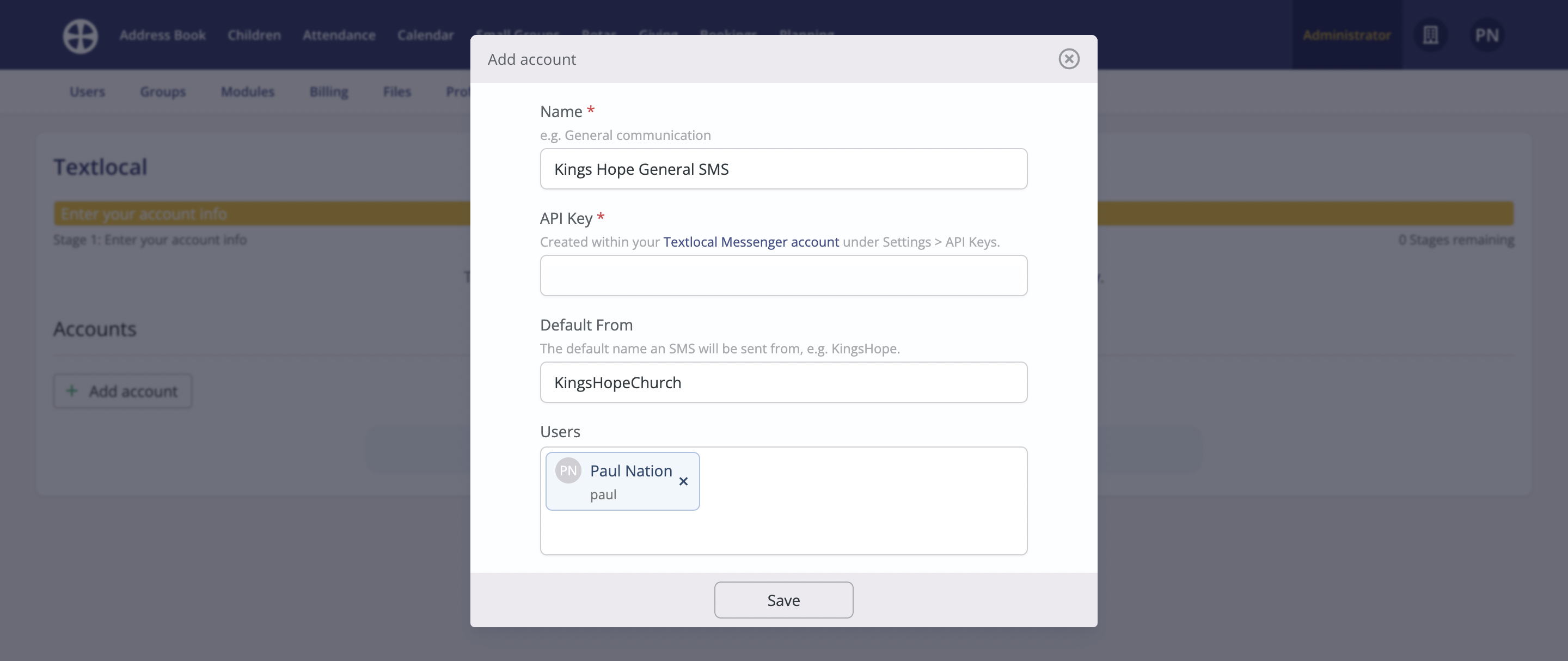 Integrating With Textlocal Sms Churchsuite Support Articles