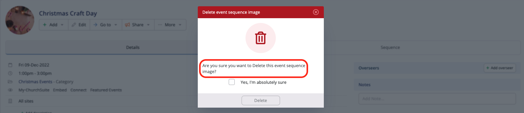 Working with multi-date event sequences - ChurchSuite Support Articles