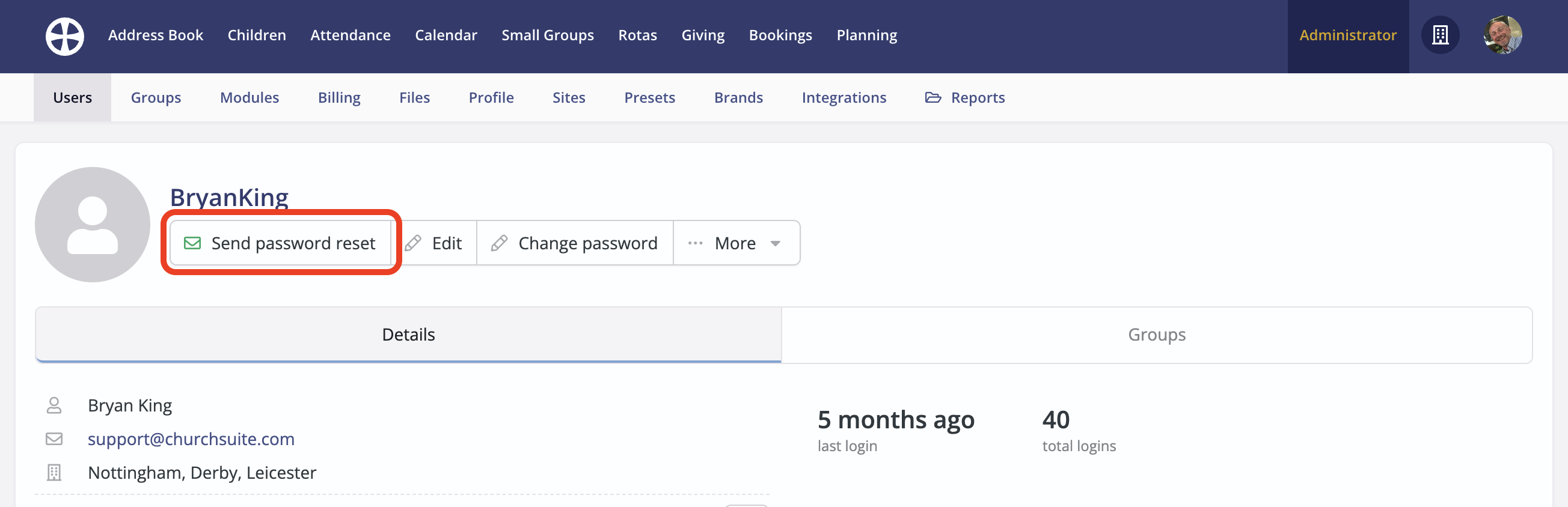Adding and managing users - ChurchSuite Support Articles
