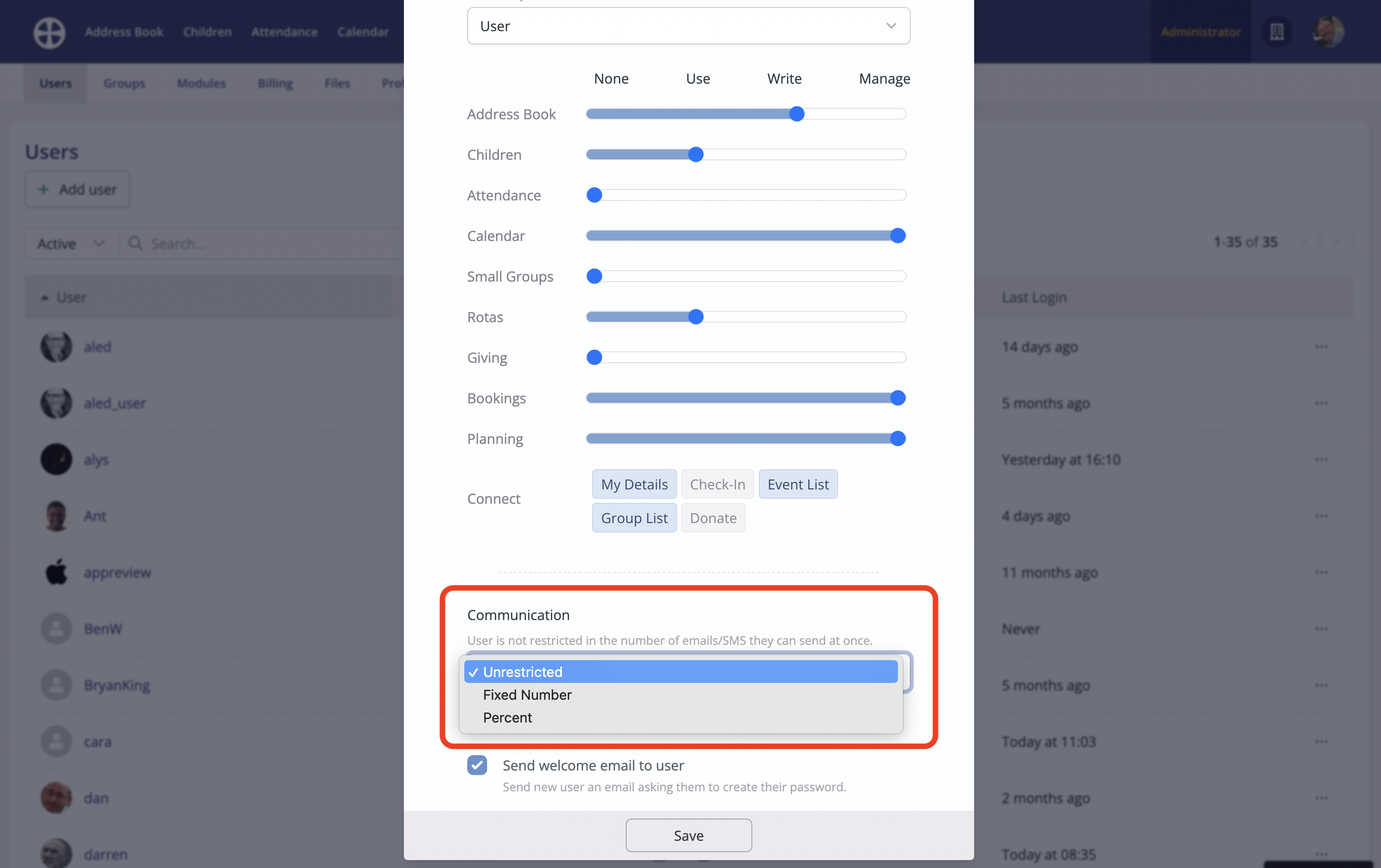 Adding and managing users - ChurchSuite Support Articles