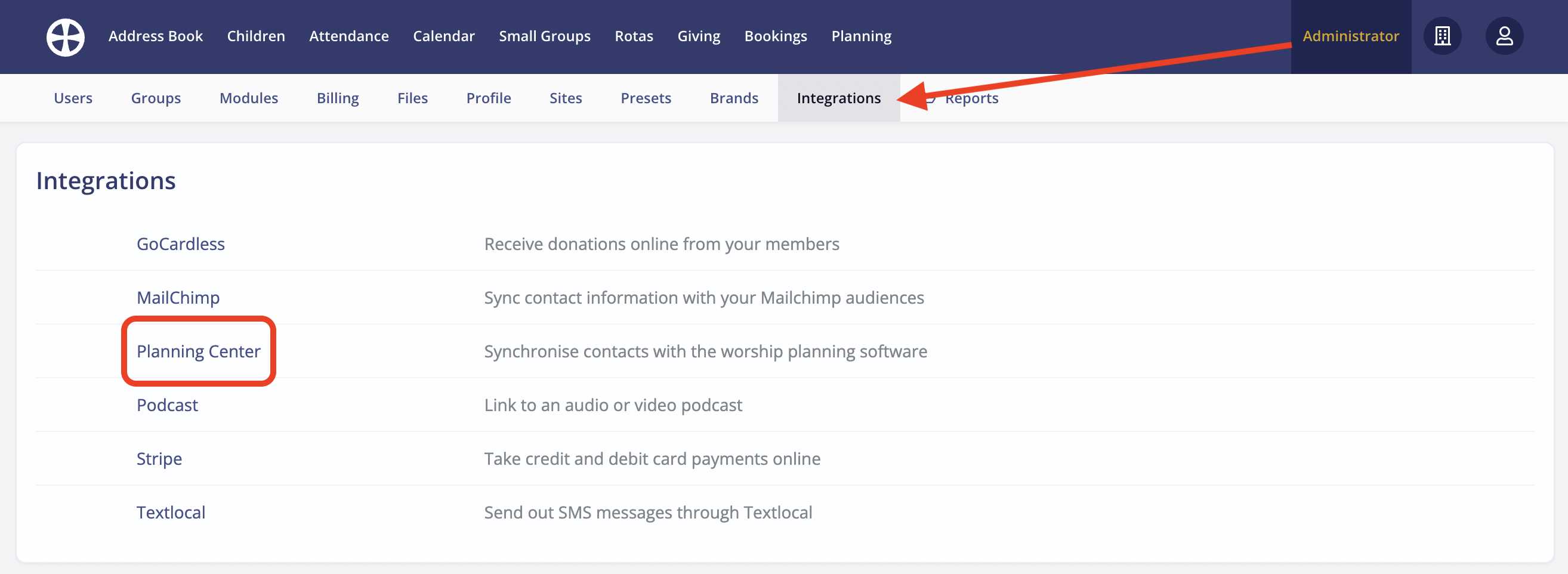 Integrating with Planning Center Online - ChurchSuite Support Articles